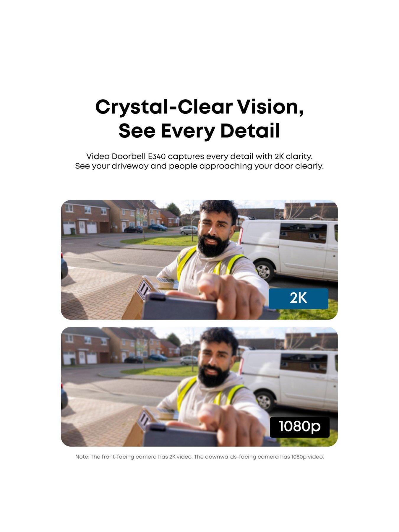 Eufy Video Doorbell E340 With Chime, 2K, Dual Lens, No Monthly Fee ...
