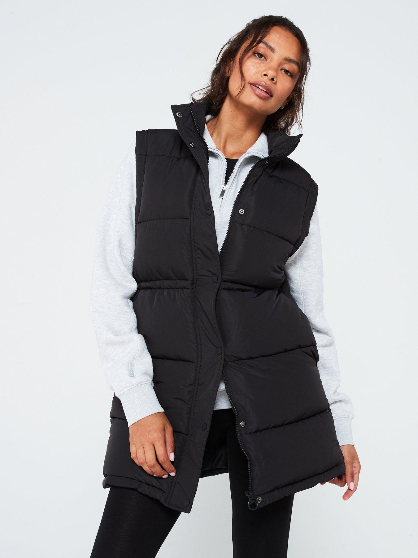 Gym King Womens Longline Gilet - Black | Littlewoods