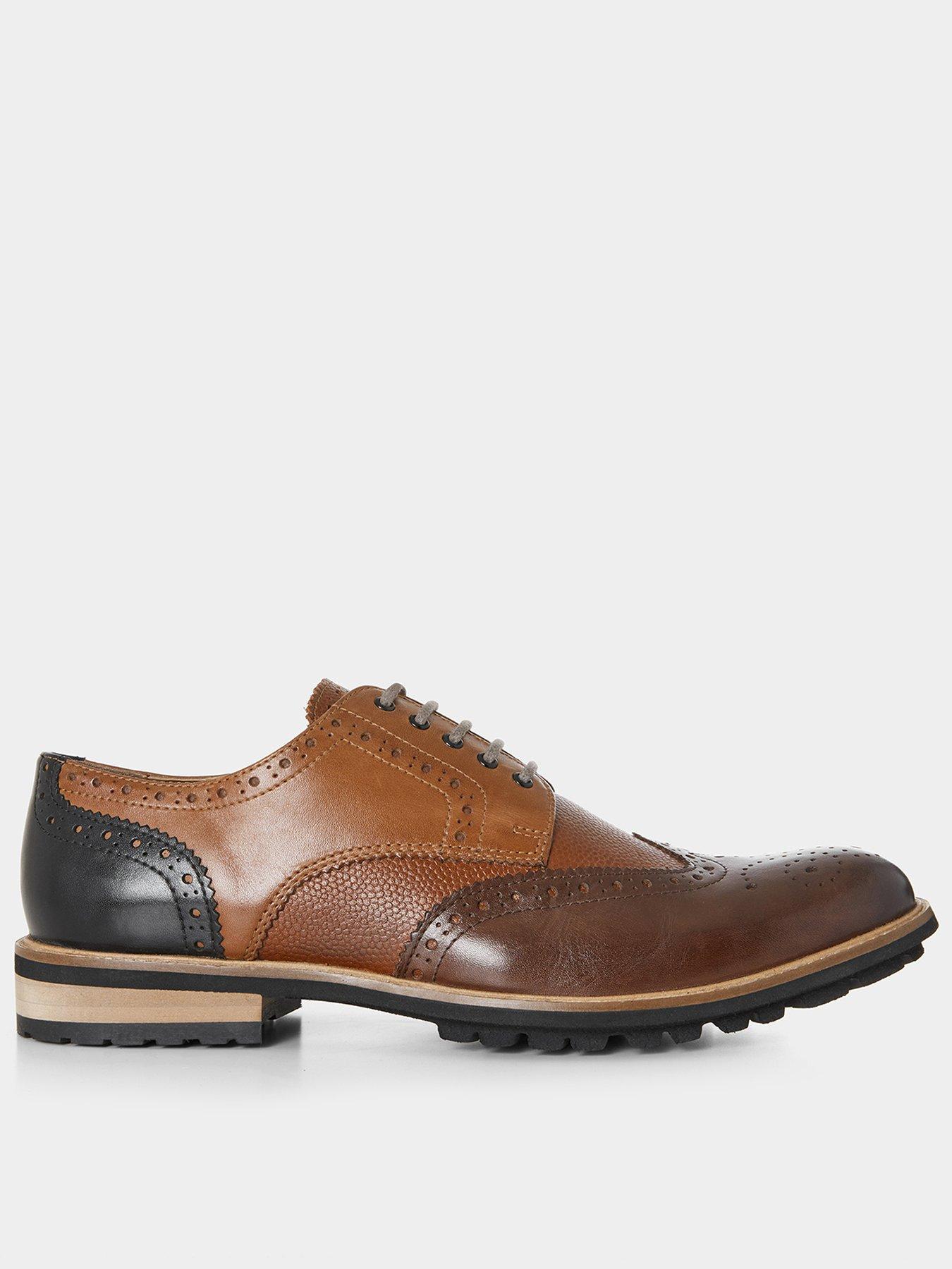 Joe Browns Savile Mixed Leather Brogue Shoes - Brown | littlewoods.com