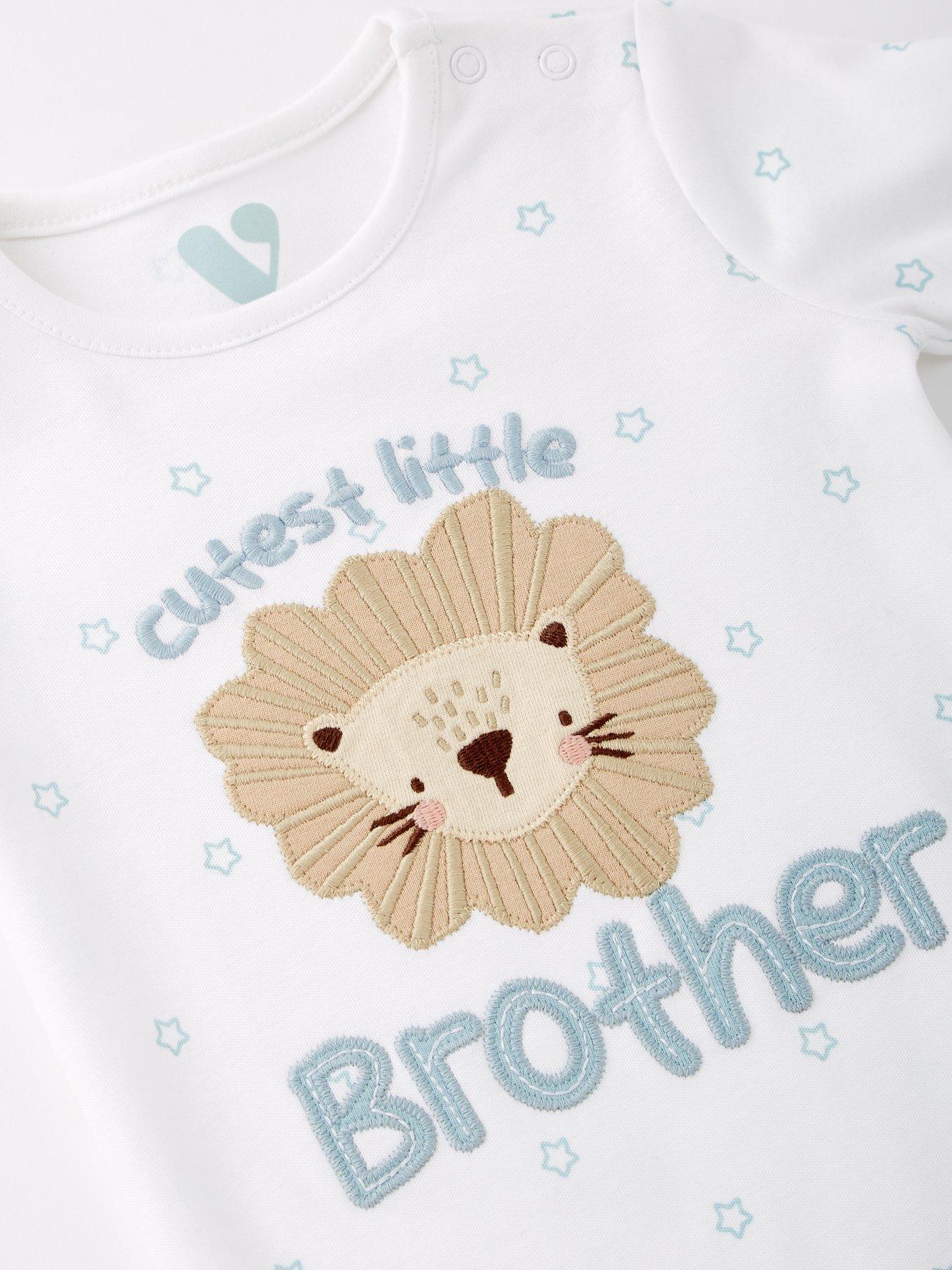 Mini V by Very Baby Boy Cutest Little Brother Sleepsuit - White ...