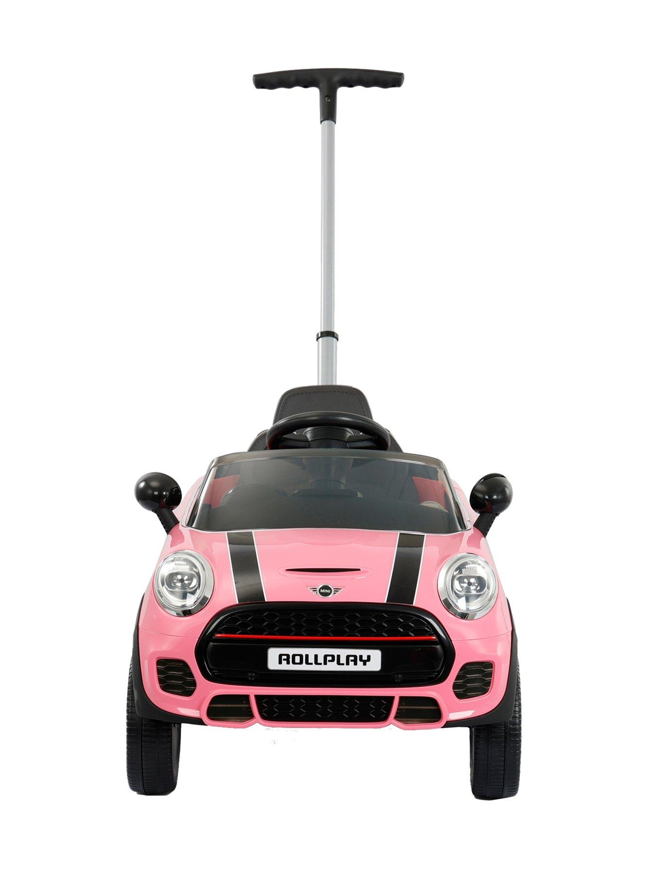 Mini Cooper Play Push Car with Parental Handle - Pink | Littlewoods