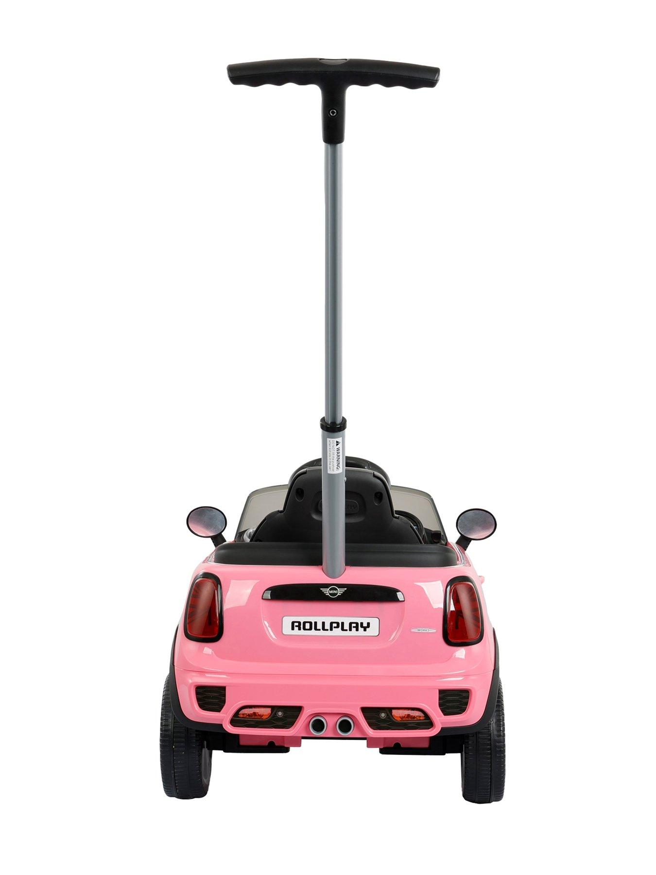 Mini Cooper Play Push Car with Parental Handle - Pink | Littlewoods