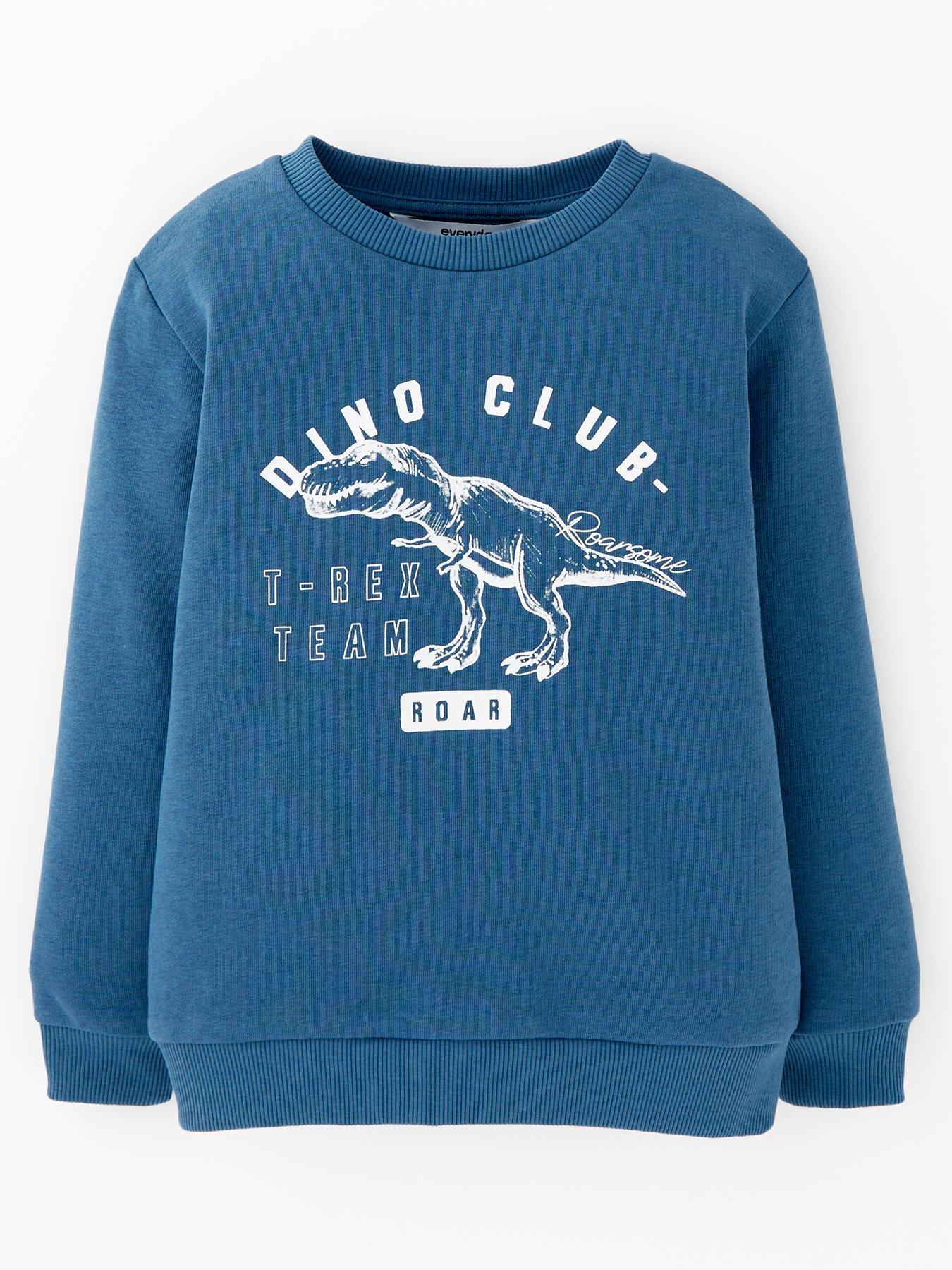 Everyday Boys Dino Club Print Sweatshirt - Navy | Littlewoods
