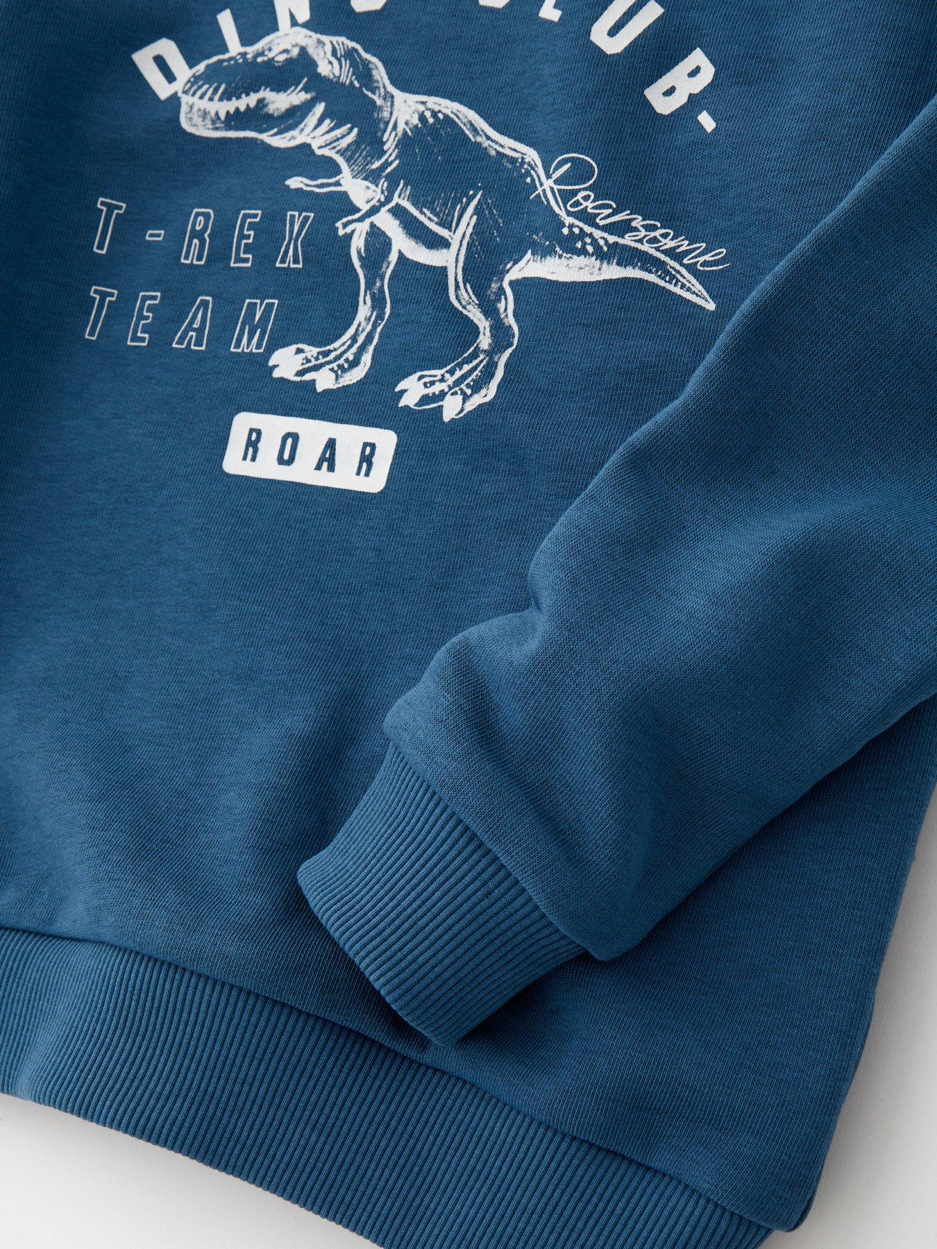 Everyday Boys Dino Club Print Sweatshirt - Navy | Littlewoods