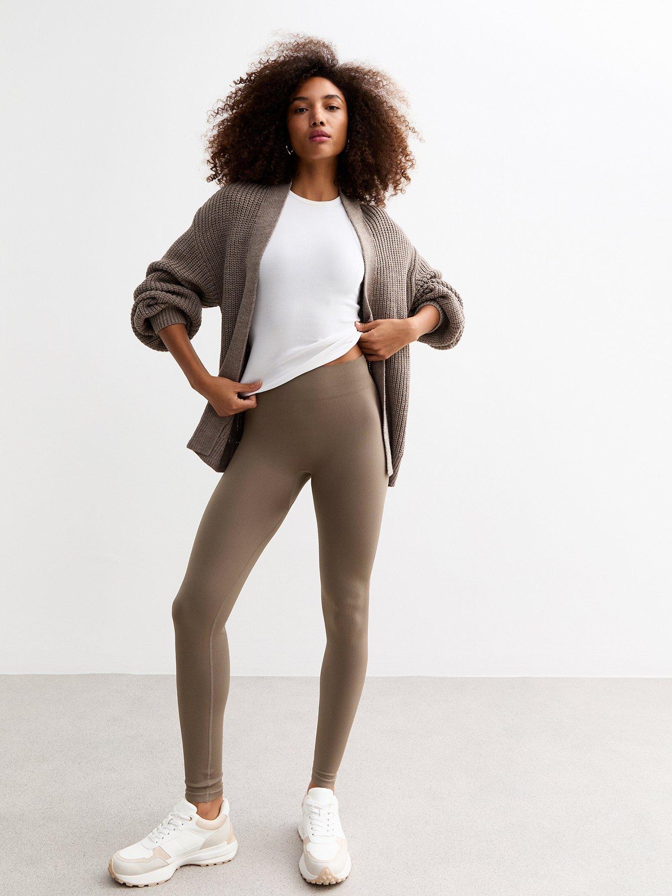 New Look Mink Ribbed Seamless Leggings - Brown | littlewoods.com