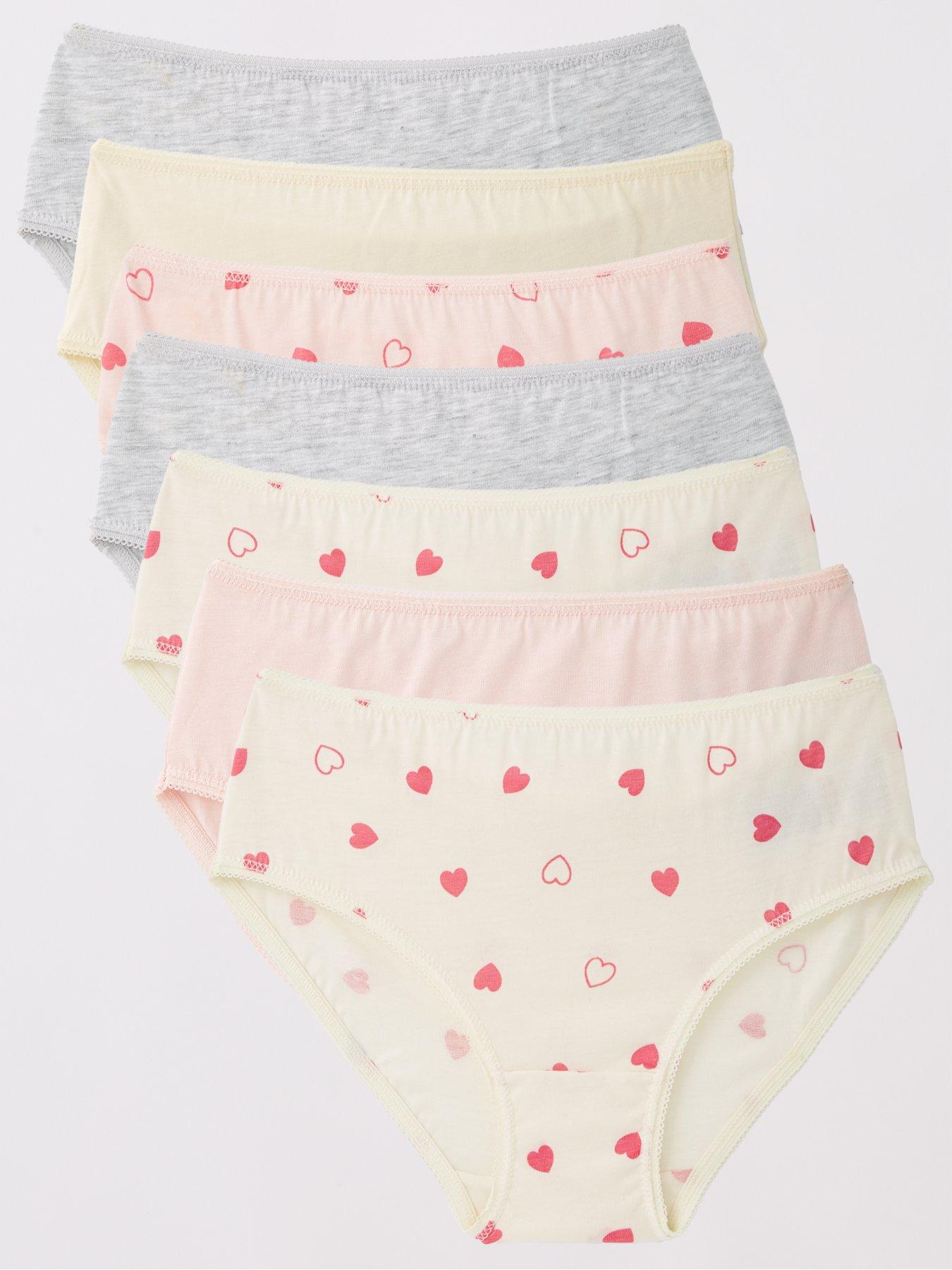 Everyday Girls 7 Pack Heart Print Briefs | littlewoods.com