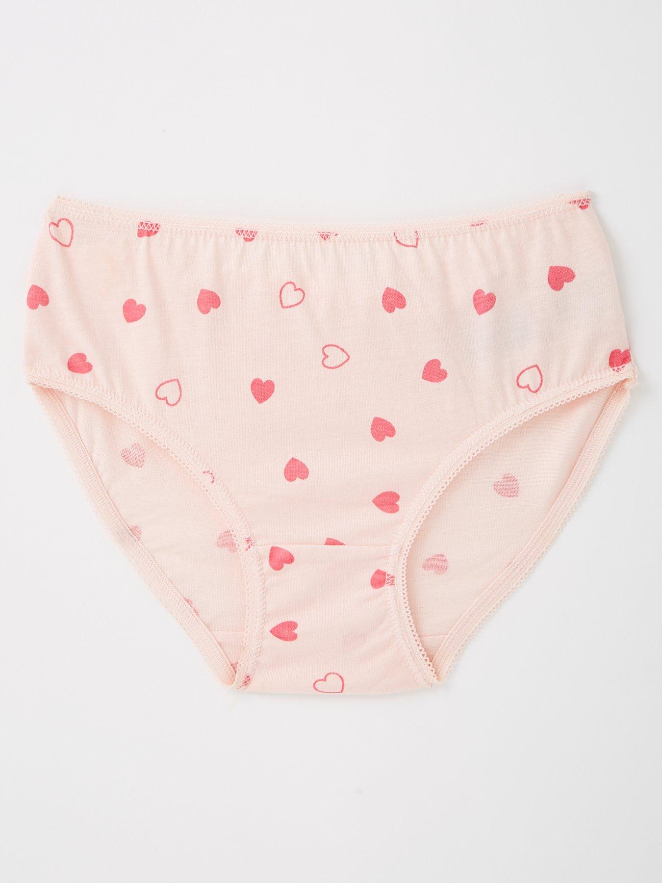 Everyday Girls 7 Pack Heart Print Briefs - Multi | Littlewoods