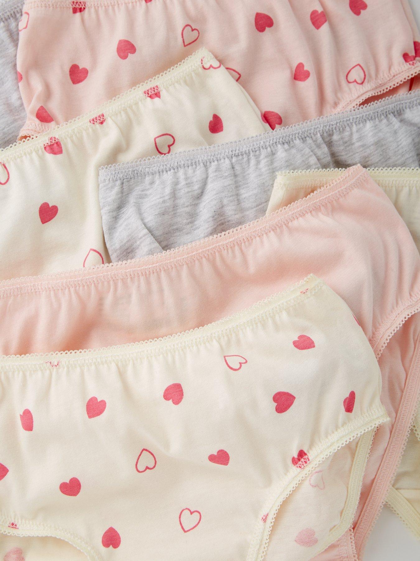 Everyday Girls 7 Pack Heart Print Briefs - Multi | Littlewoods
