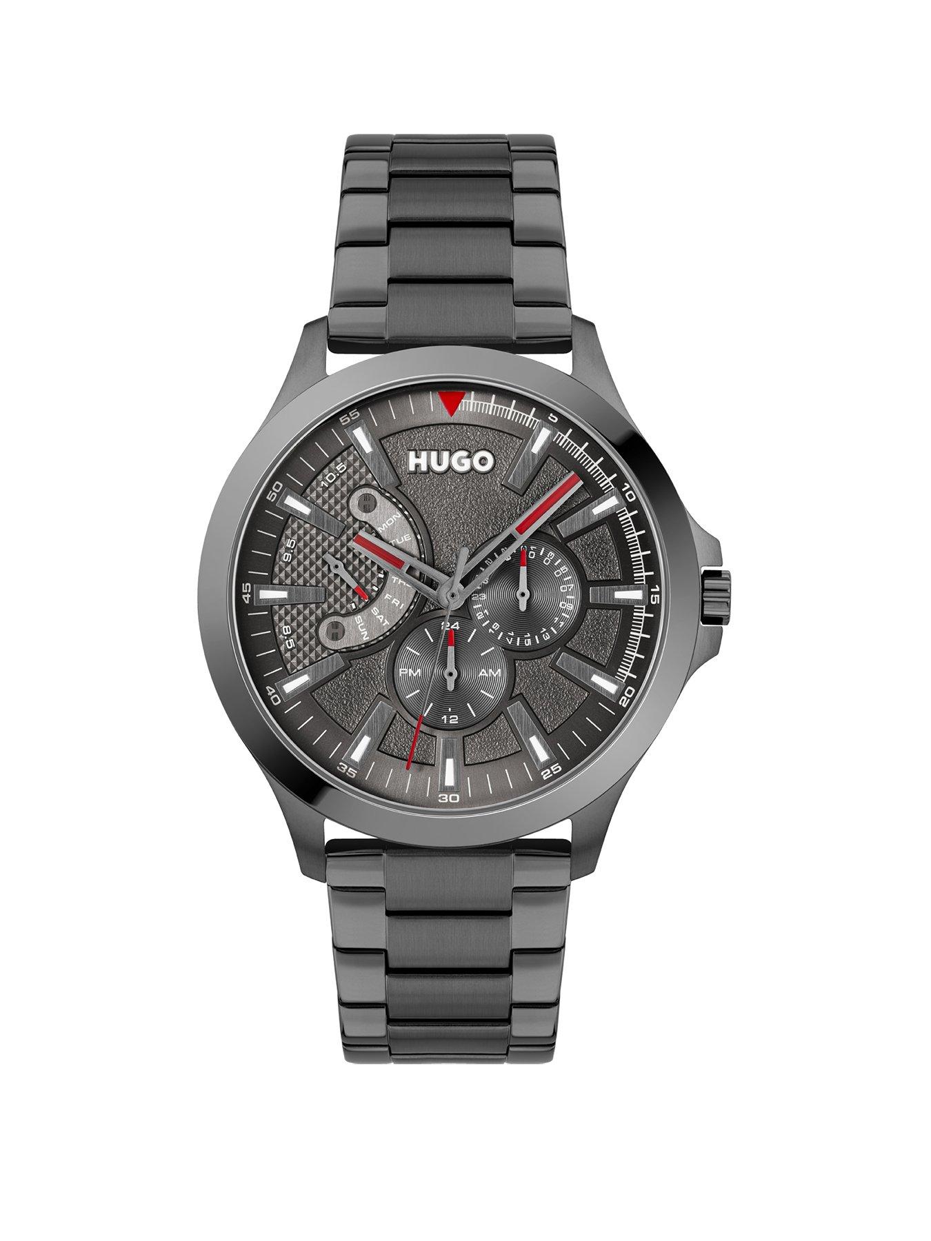 HUGO Gents #LEAP Grey IP Bracelet Watch | Littlewoods