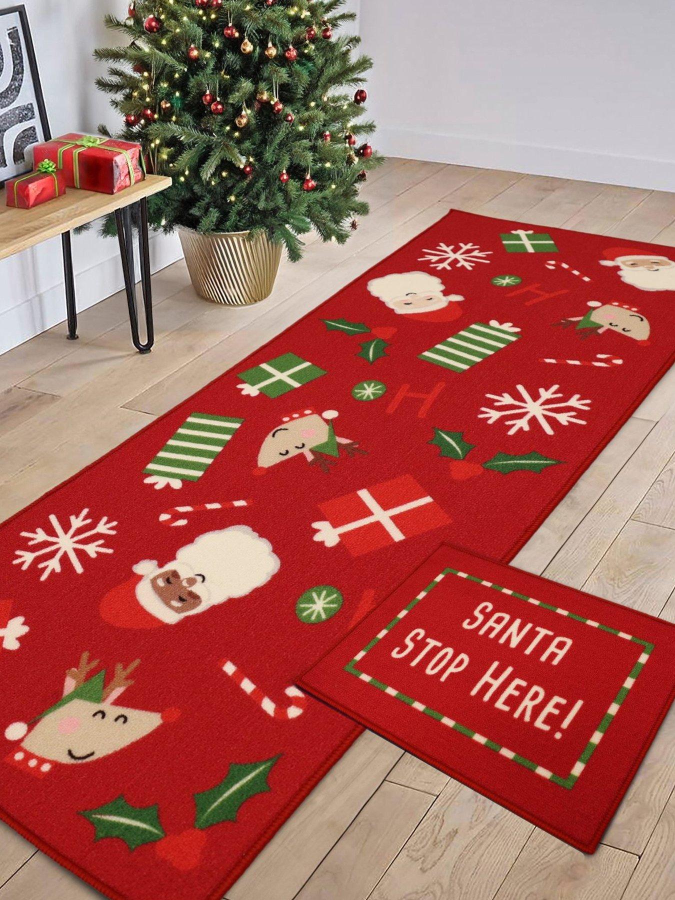 Very Home Santa Stop Here Christmas Runner and Mat Set littlewoods