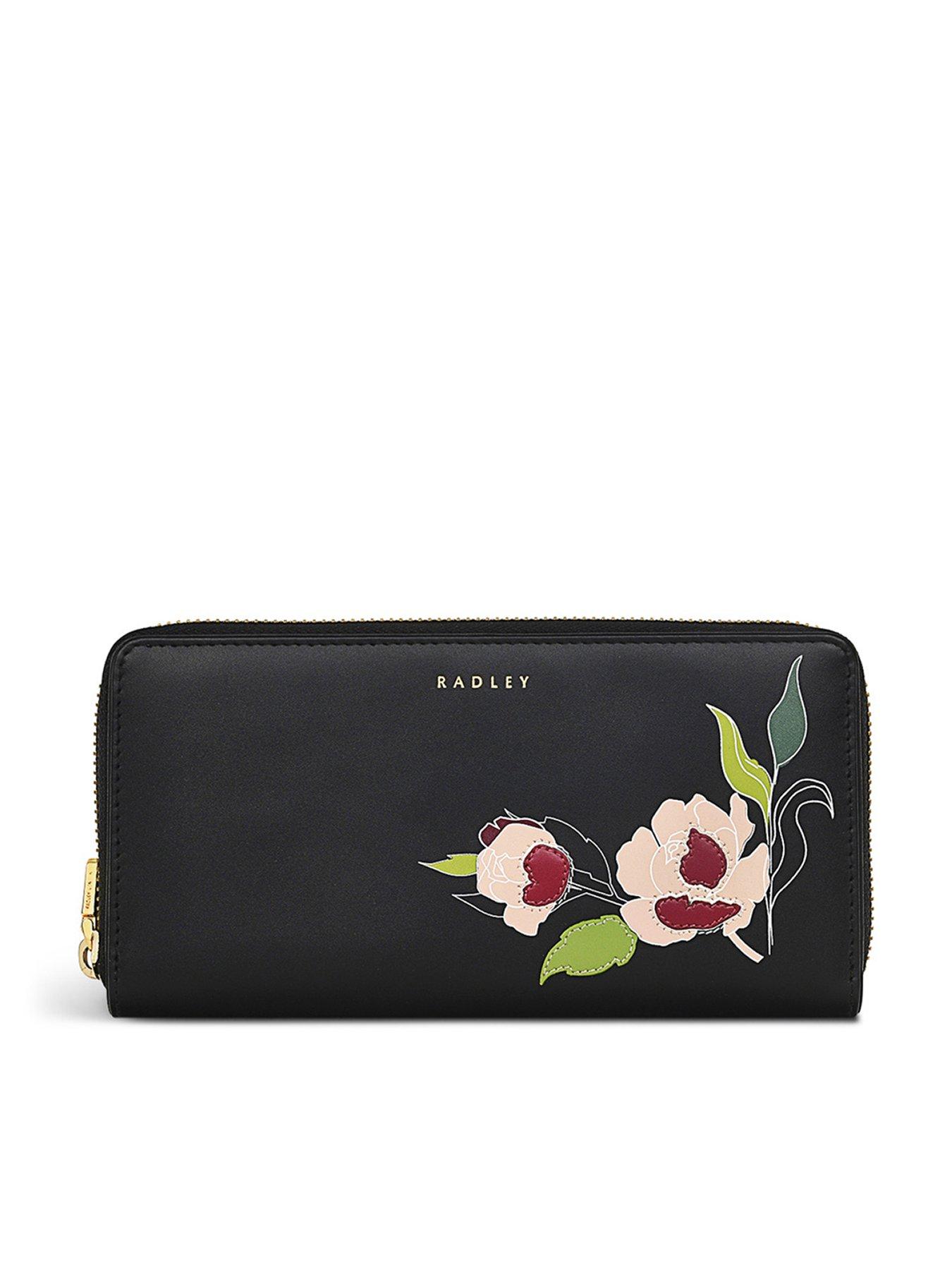 Radley Wild Roses Large Zip Around Matinee - Black | littlewoods.com