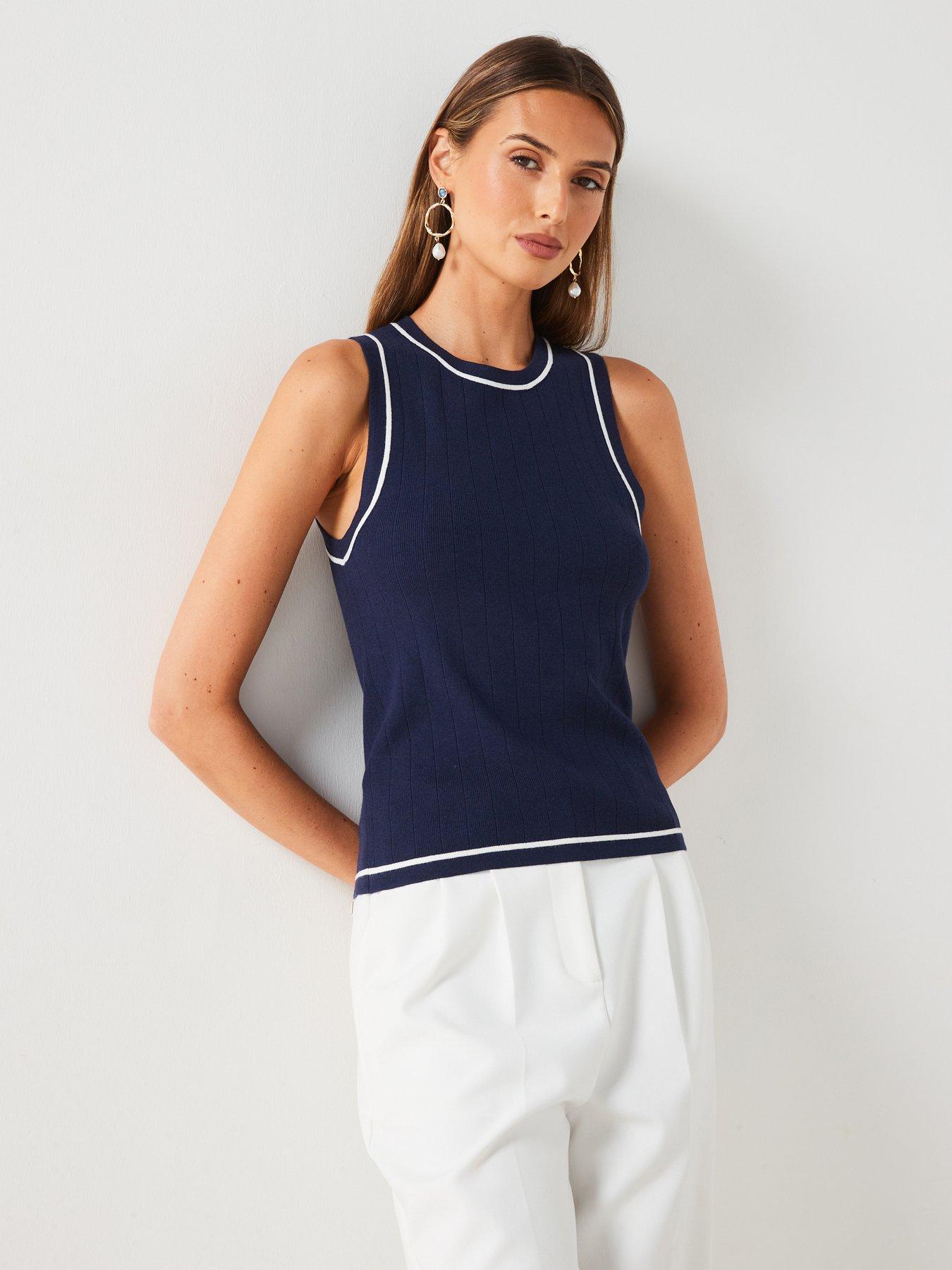 Mango Piping Detailed Racer Vest | littlewoods.com