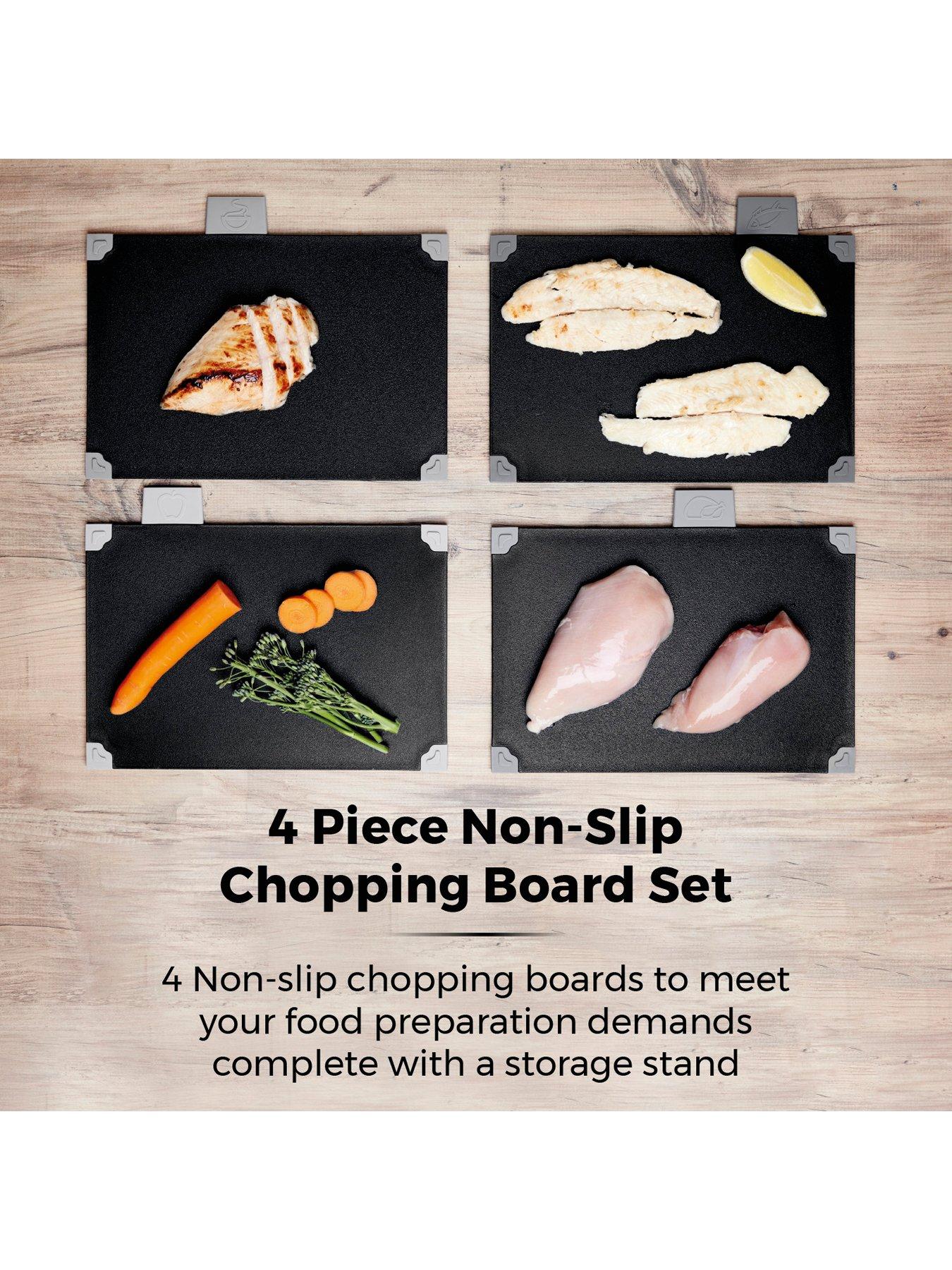 Tower 4-Piece Chopping Board Set with Stand | Littlewoods