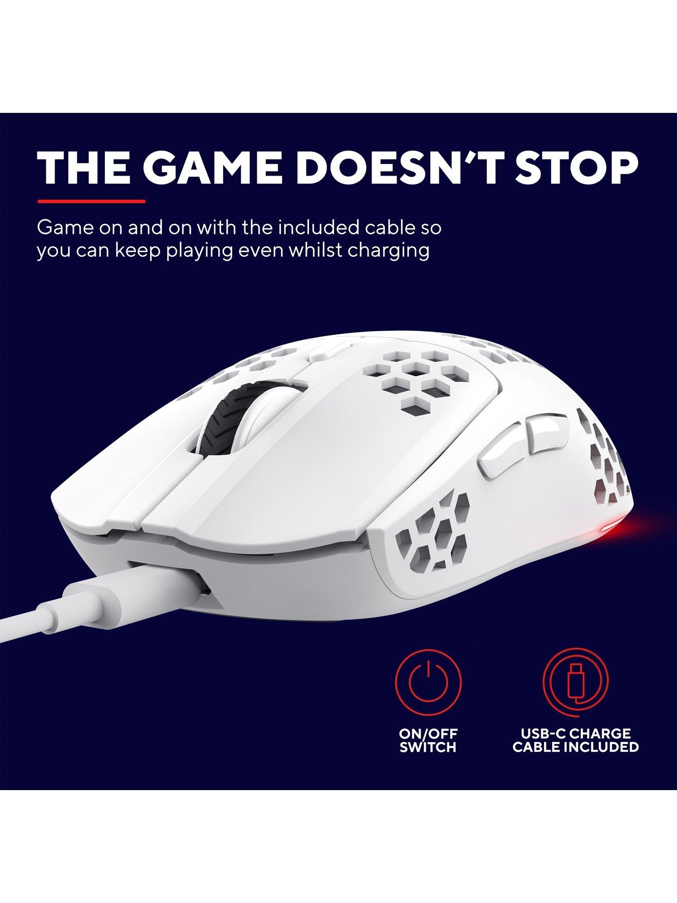 Trust GXT929W Helox Ultra-Lightweight Wireless RGB White Gaming Mouse ...