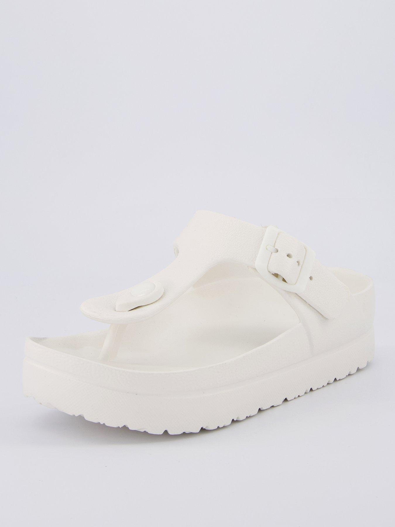 Everyday Toe Post Eva Sliders - White | Littlewoods