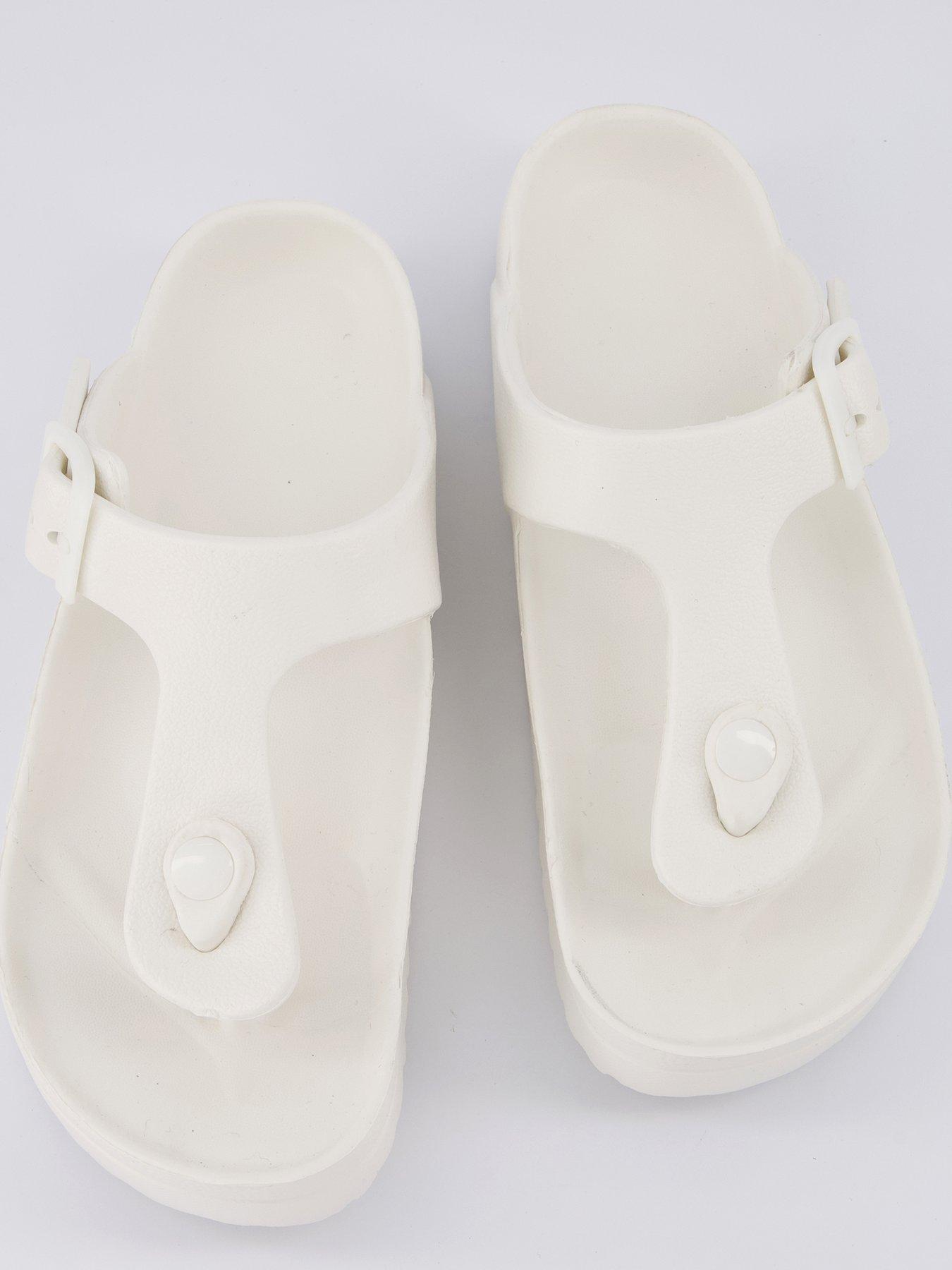 Everyday Toe Post Eva Sliders - White | Littlewoods