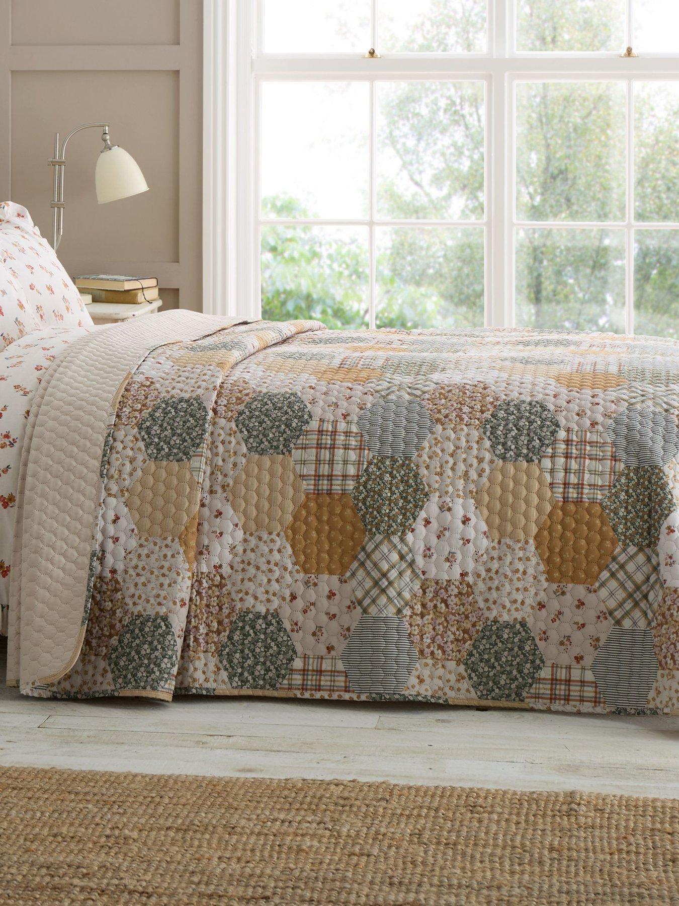 Catherine Lansfield Floral Patchwork Bedspread Throw | Littlewoods