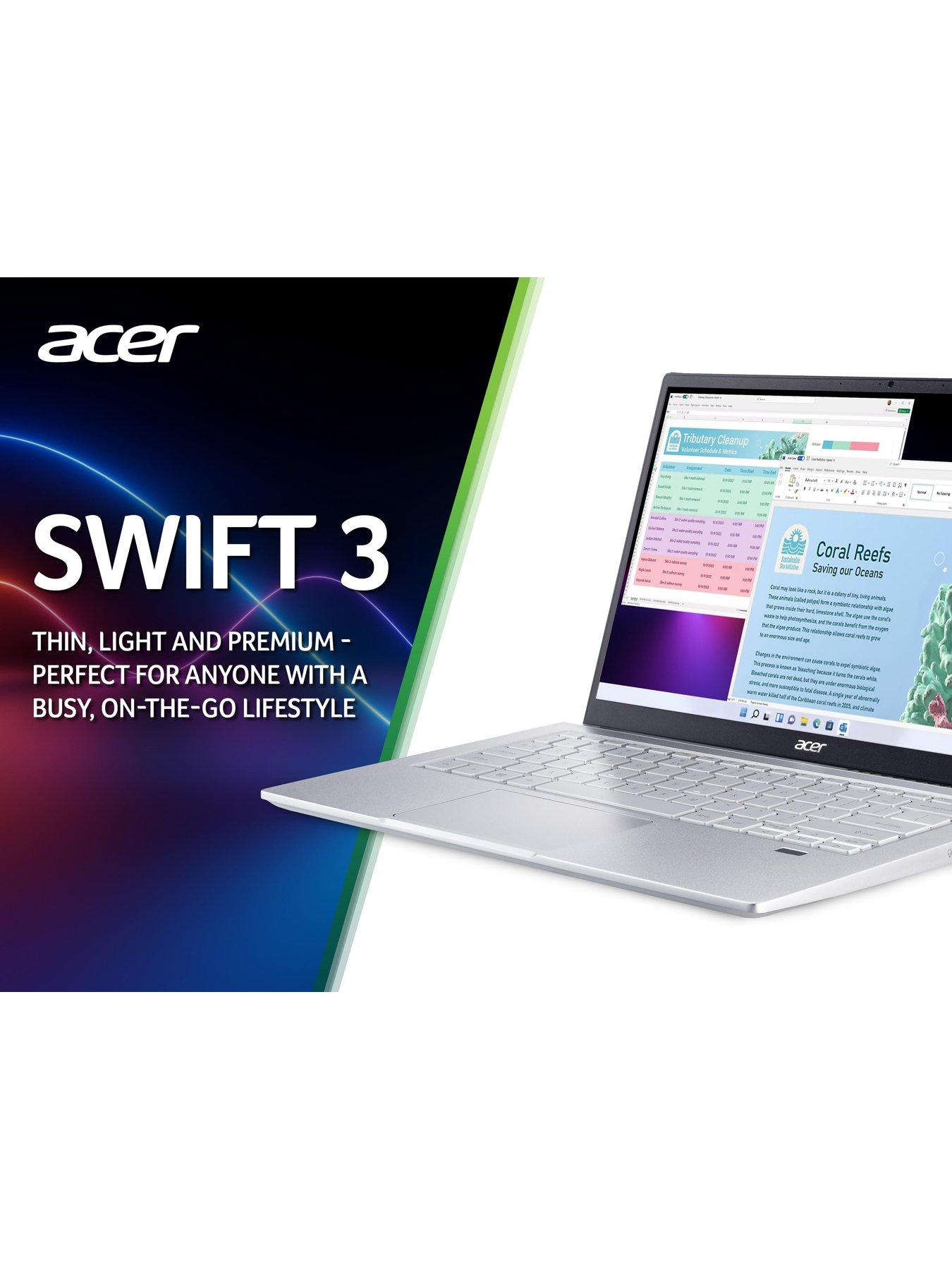 Acer Swift 3 Laptop - 14in FHD IPS, AMD Ryzen 5 5500U, 16GB RAM, 512GB ...