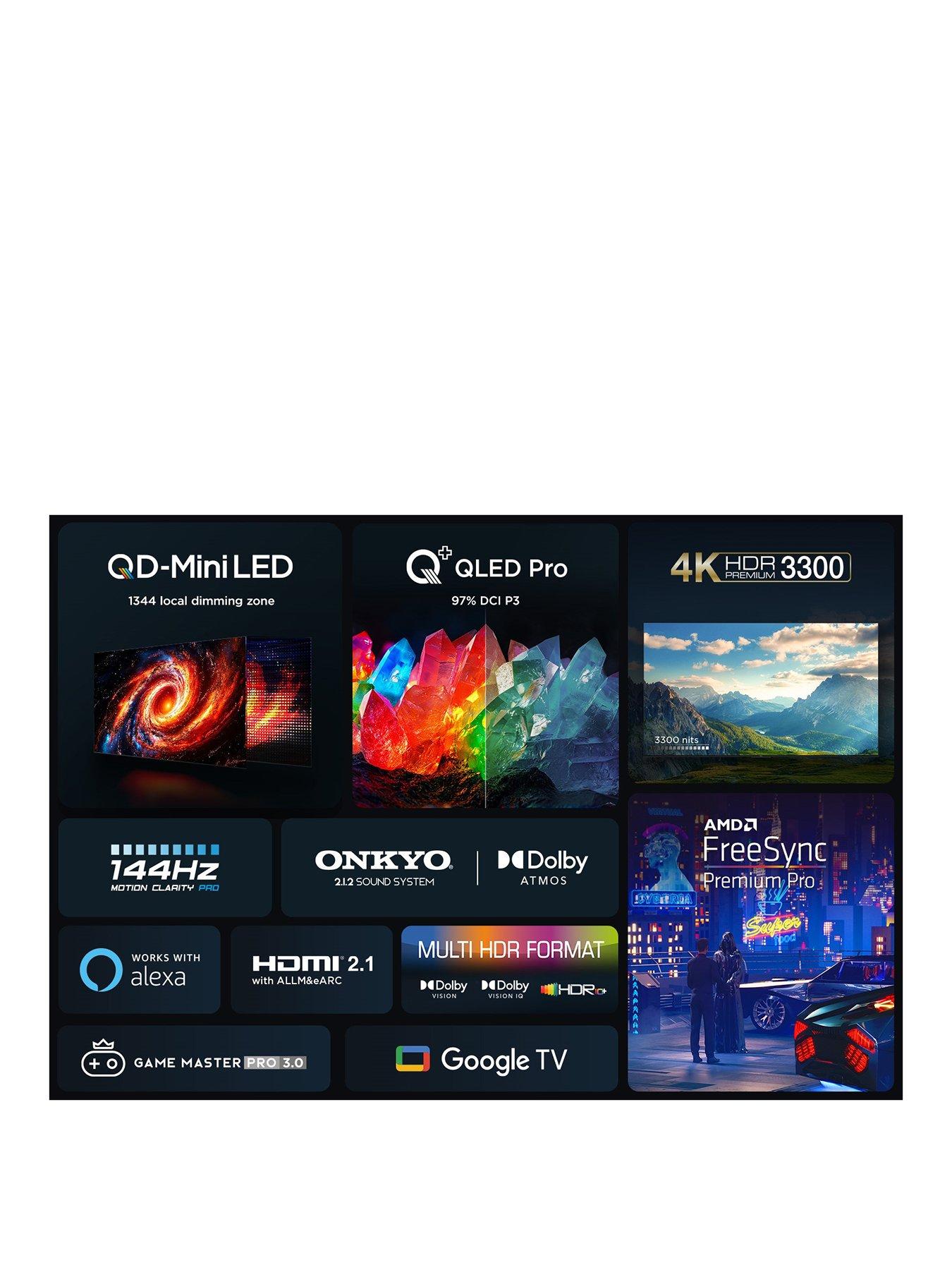 TCL 85C855K, 85 inch, 4K 144HZ QD-Mini LED Google TV with Game Master ...