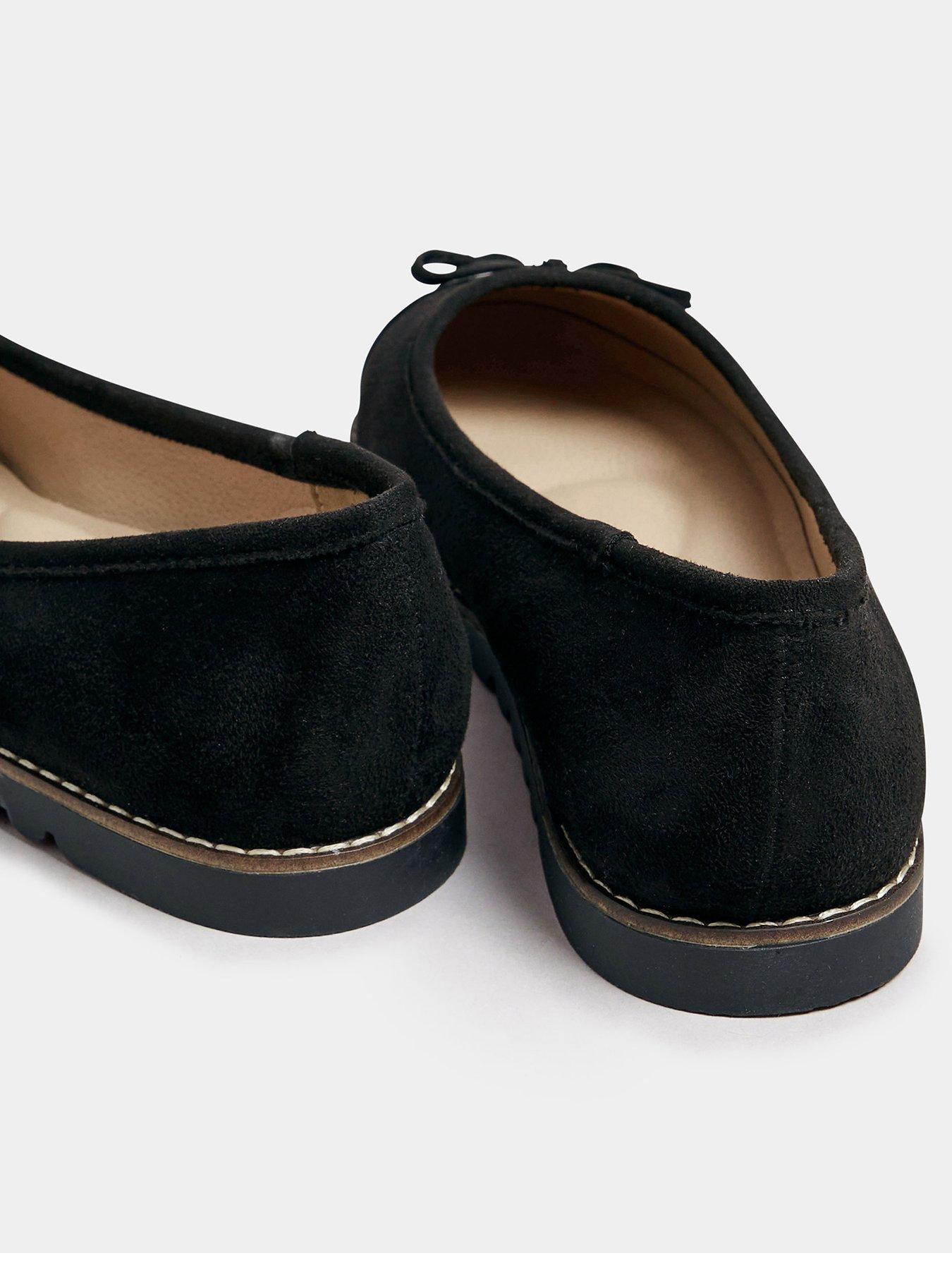 Yours Extra Wide Fit Toe Cap Ballet Pumps - Black | Littlewoods