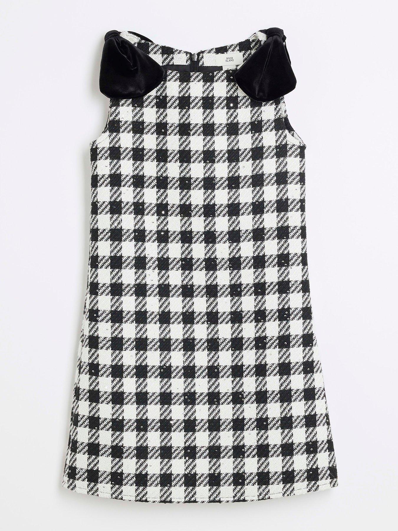 River Island Older Girl Boucle Sequin Bow Shift Dress - Black ...