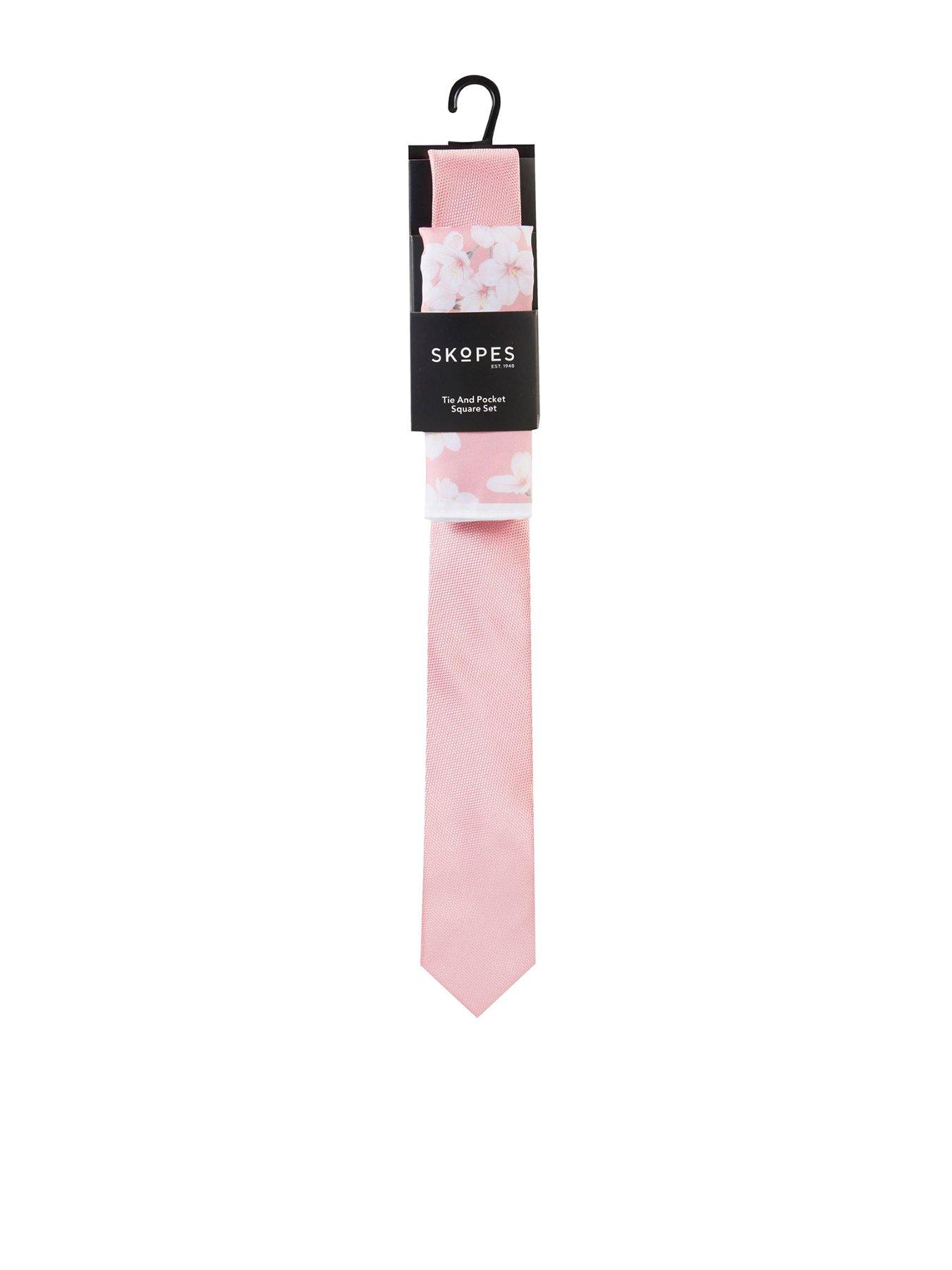 Skopes Tie with Floral Pocket Square - Pink | Littlewoods