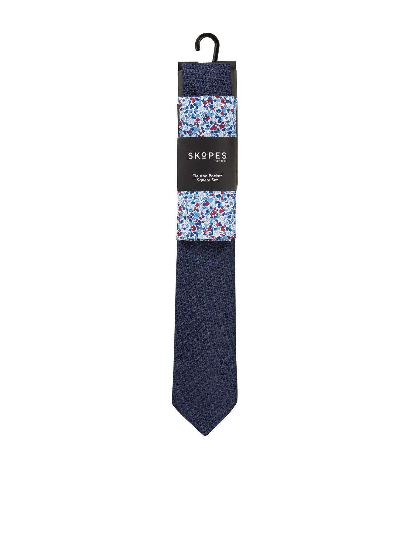 Skopes Textured Tie And Floral Pocket Square Set | littlewoods.com