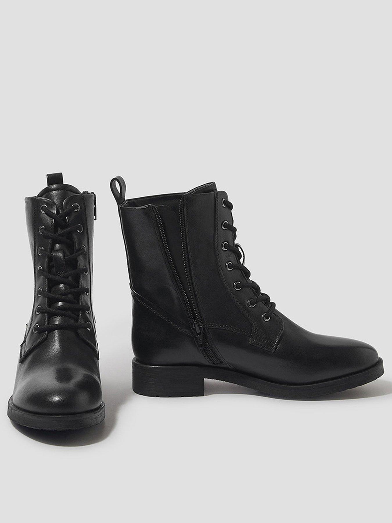 Monsoon Liv Leather Laceup Boot - Black | littlewoods.com
