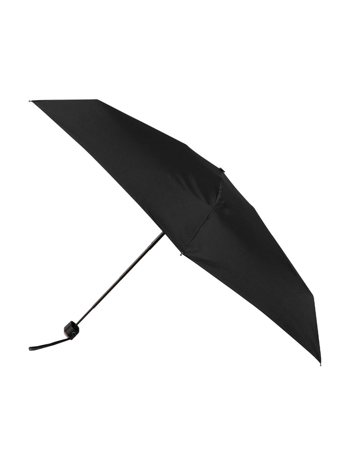 TOTES Compact Flat Black Umbrella | littlewoods.com