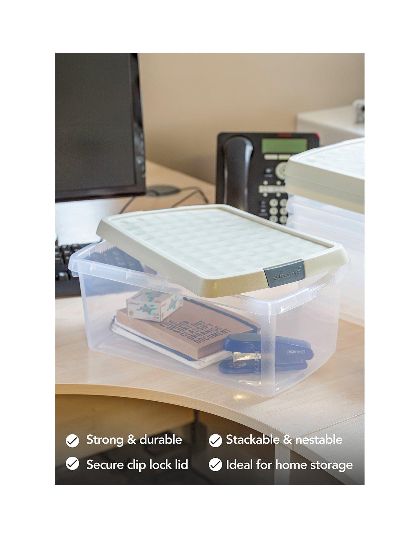 Wham Set of 4 10.5L Clip Top Rectangular Box & Lid | littlewoods.com