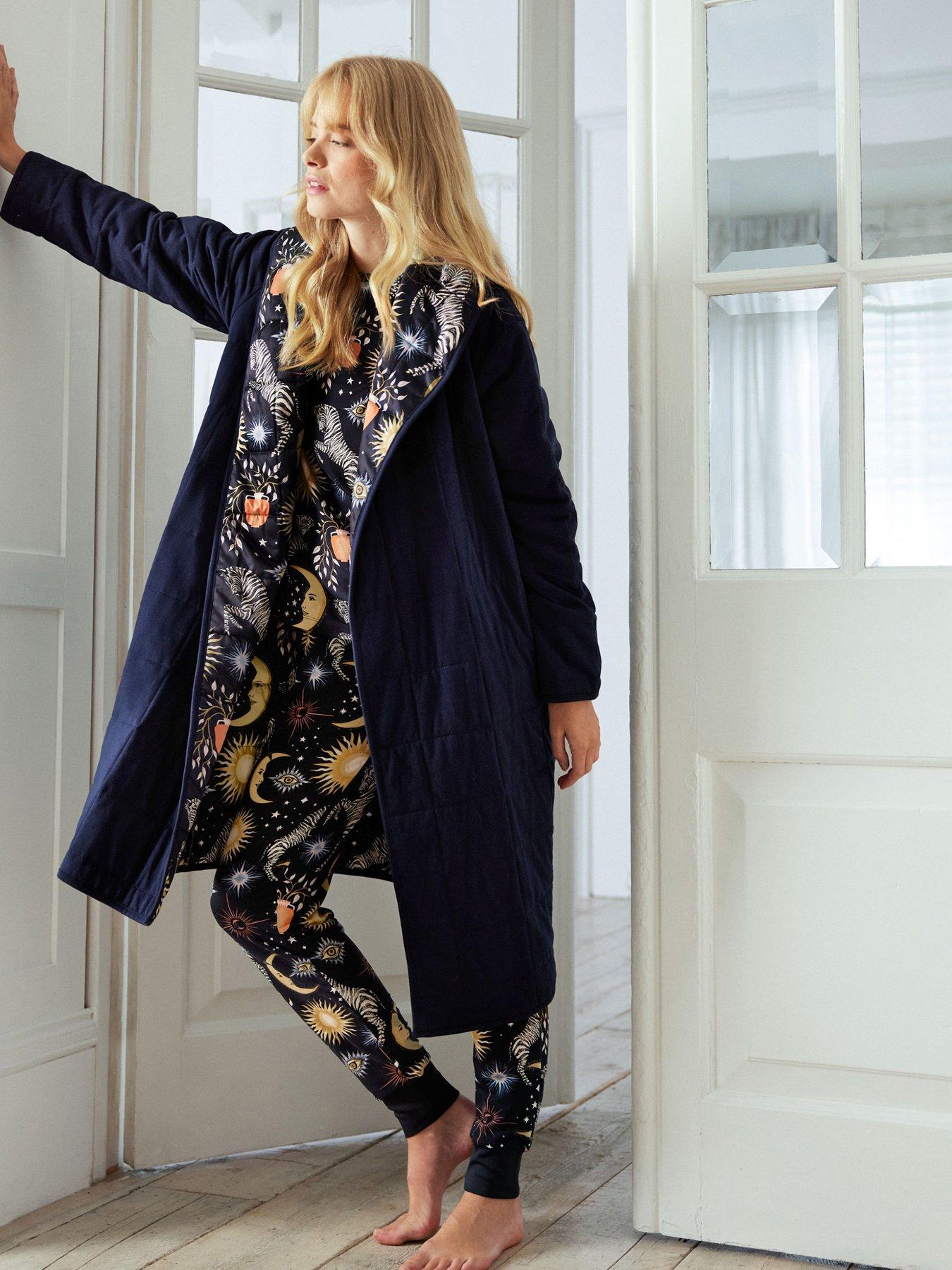 CHELSEA PEERS Quilted Midi Robe - Navy | littlewoods.com