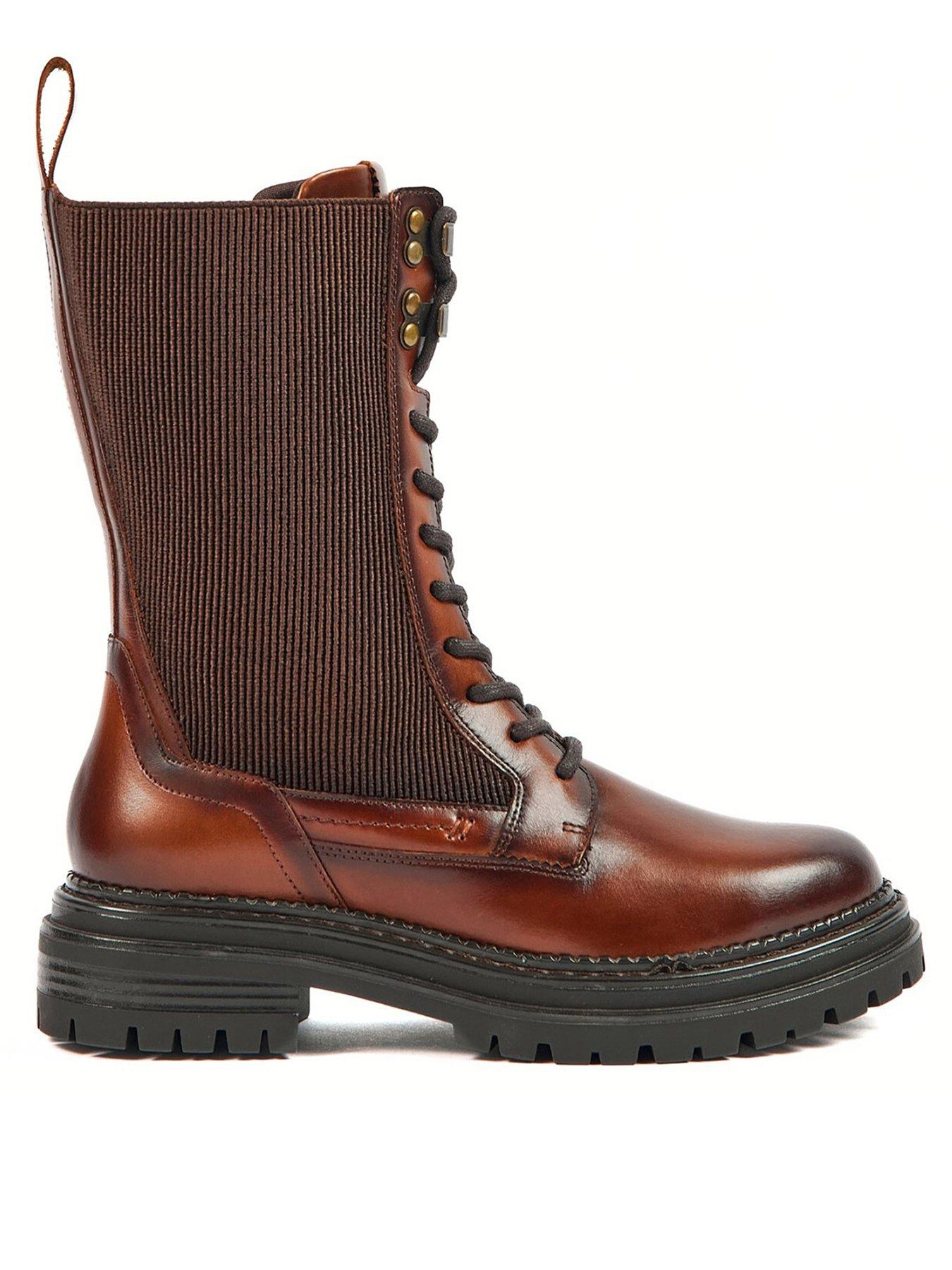 Pod Polly Wide Fit Calf Tan Boot | Littlewoods