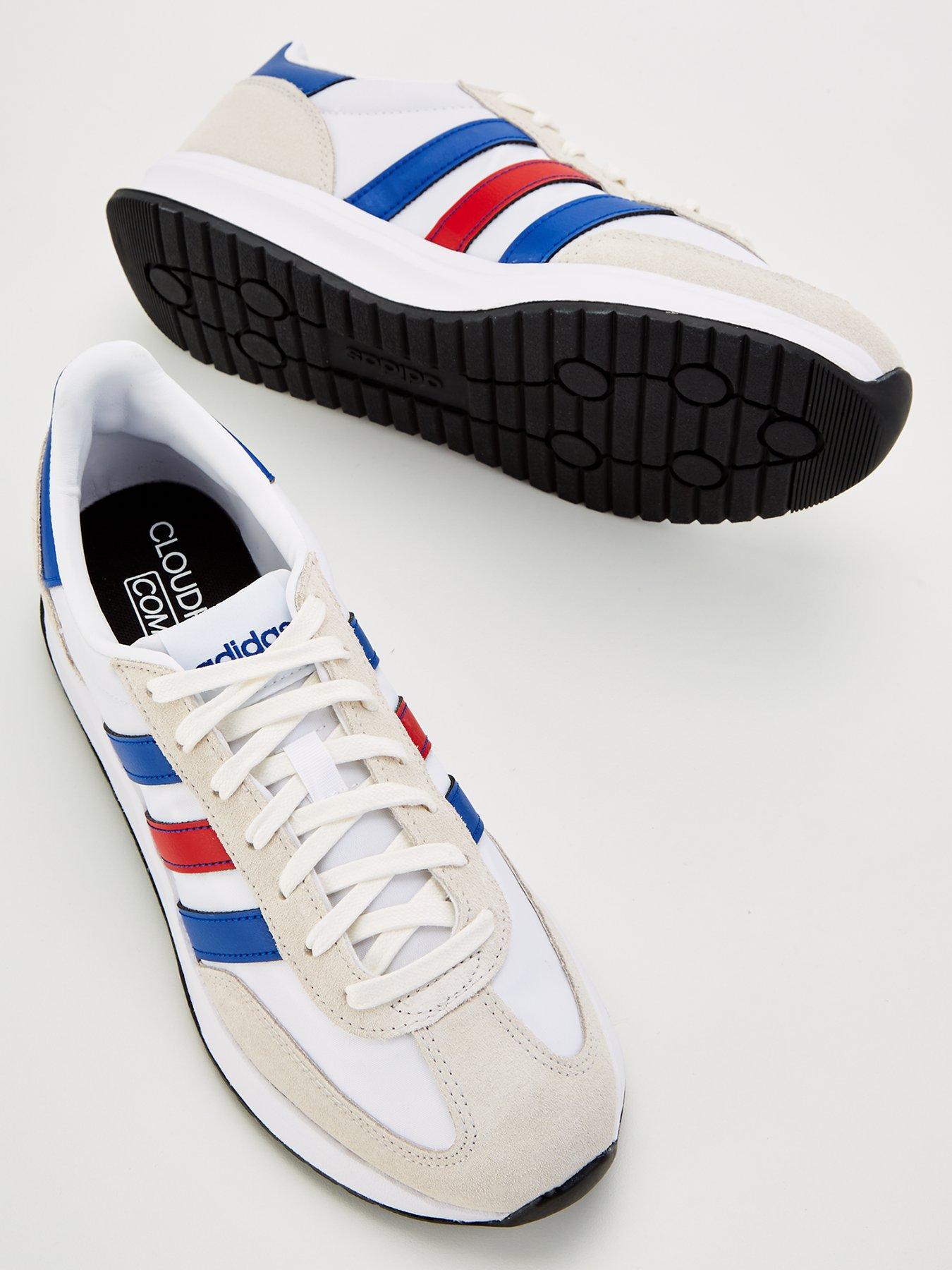 adidas Men's Run 72 Trainers -White/Blue | Littlewoods