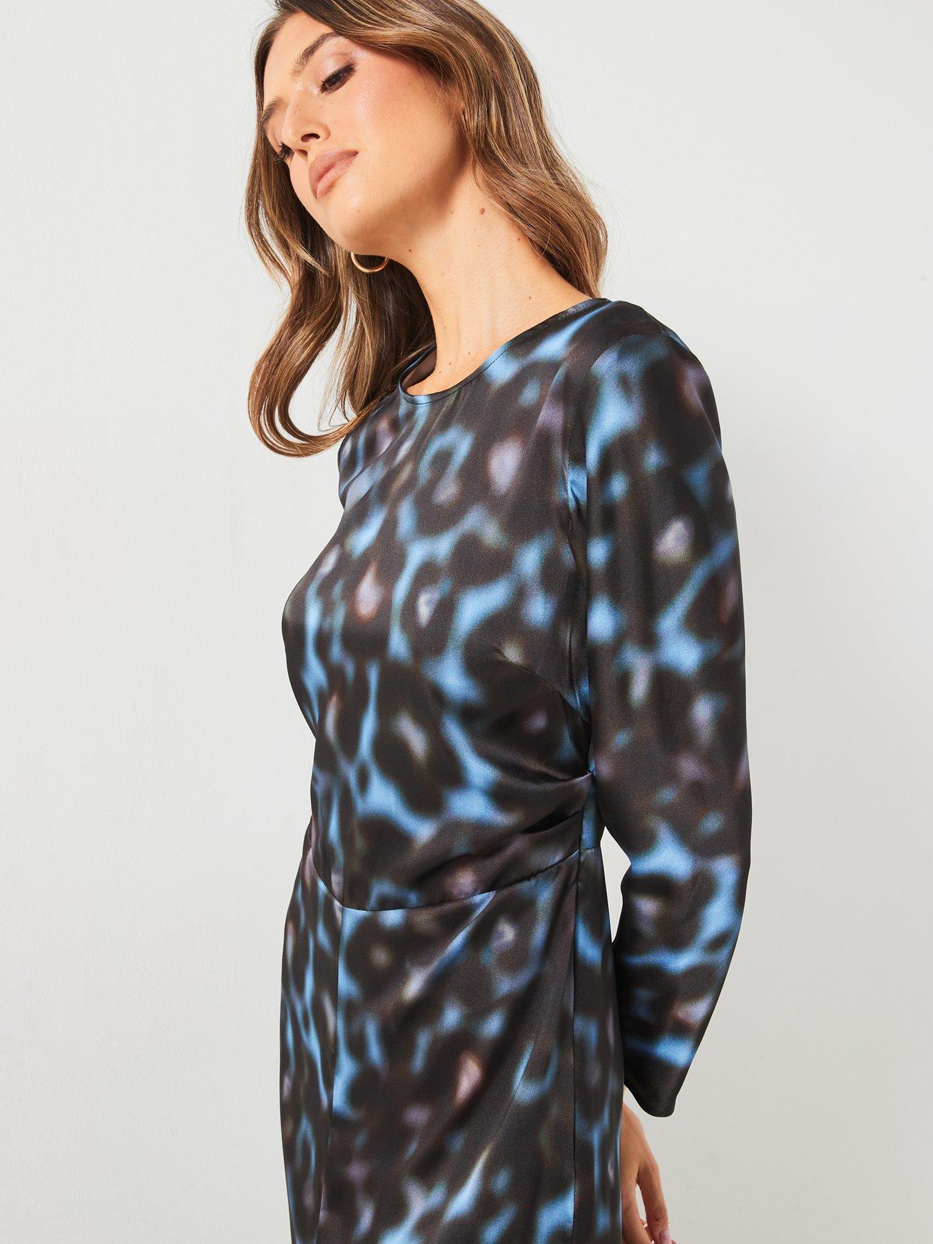 Mango Printed Draped Satin Dress - Multi | Littlewoods