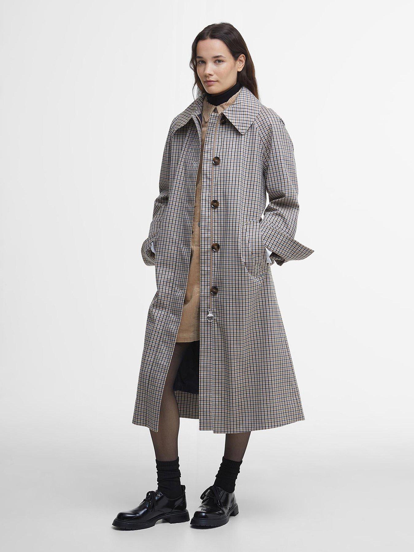 Barbour Beatrix Check Showerproof Trench Coat - Multi | Littlewoods