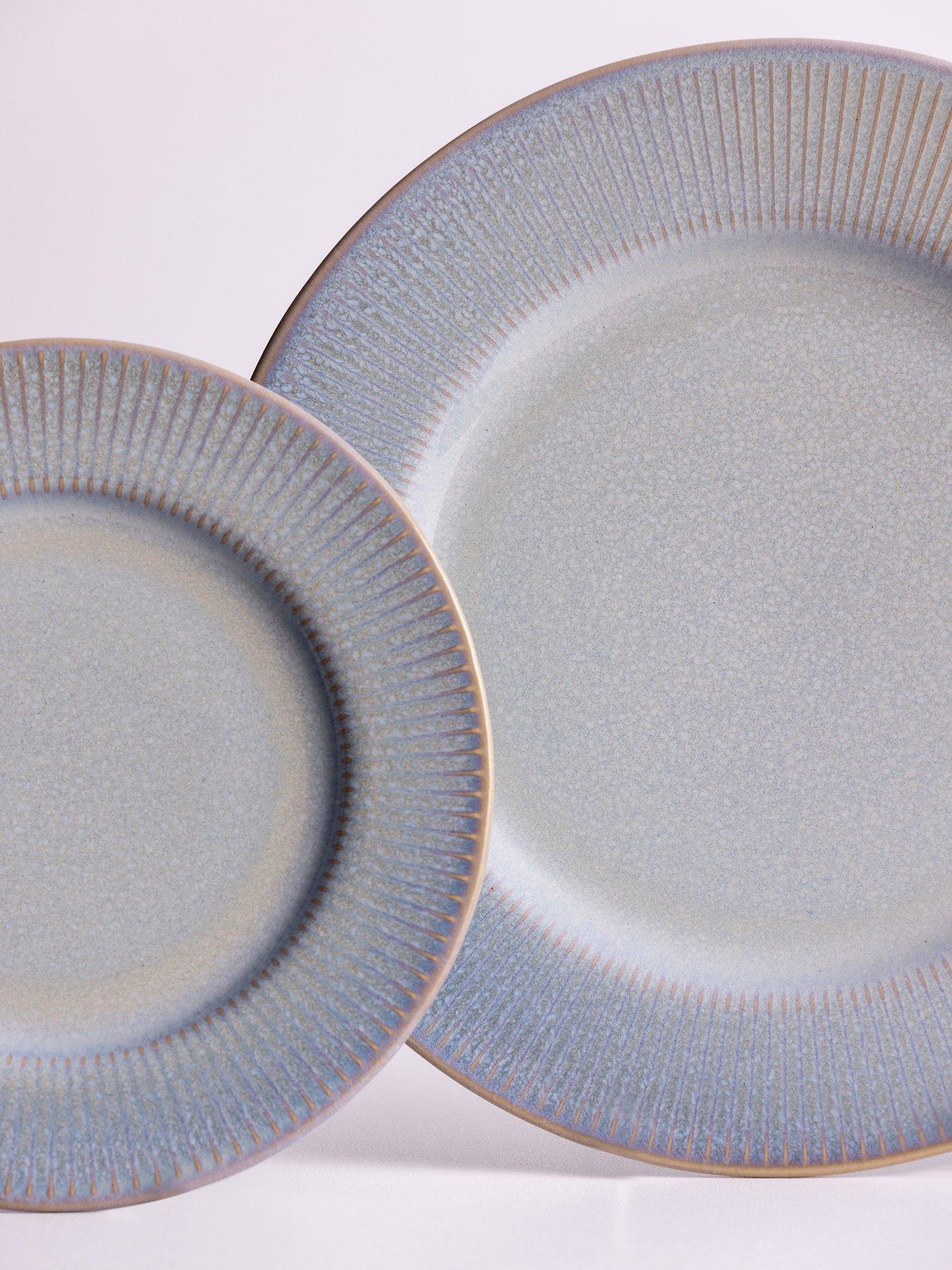 Mason Cash Reactive Linear 12-Piece Dinner Set in Grey | Littlewoods
