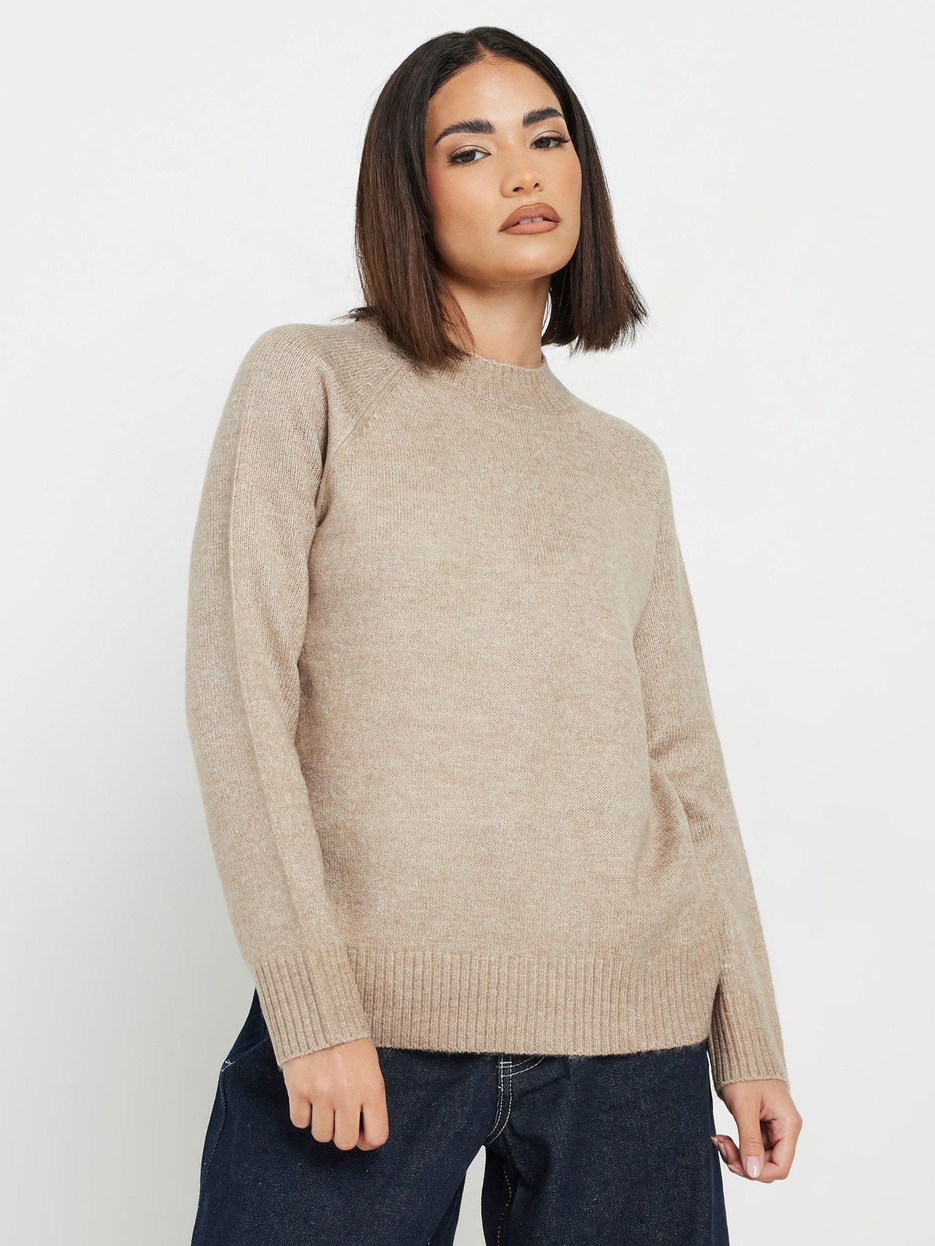 PixieGirl Petite Crew Neck Raglan Jumper - Brown | littlewoods.com