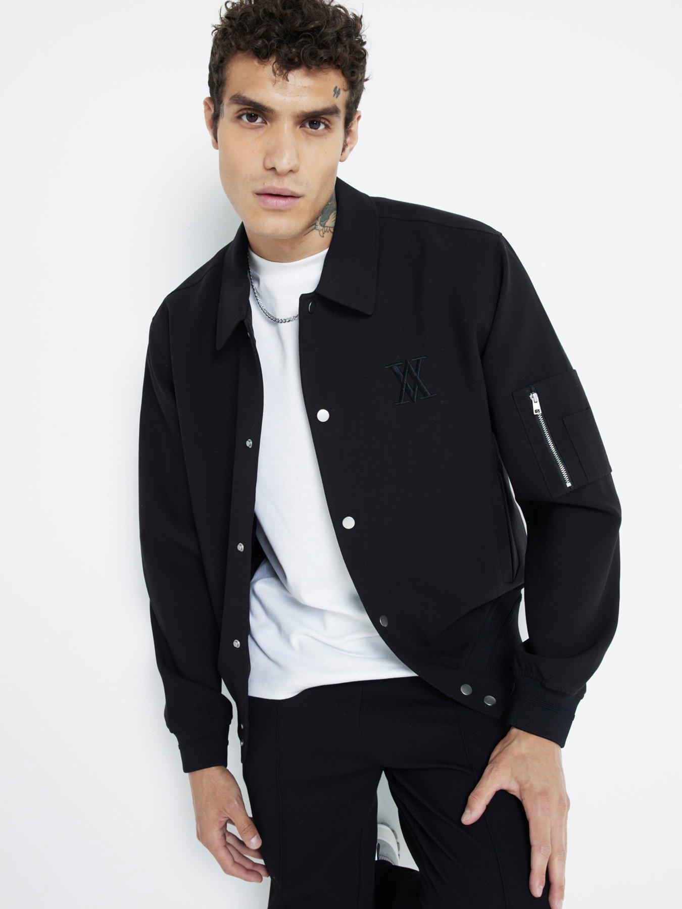 River Island Smart Ponti Bomber Jacket - Black | littlewoods.com