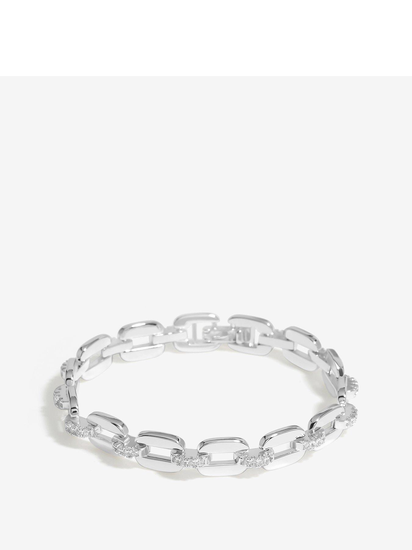 Jon Richard Inicio Silver Plated Cubic Zirconia Chain Bracelet - Gift ...
