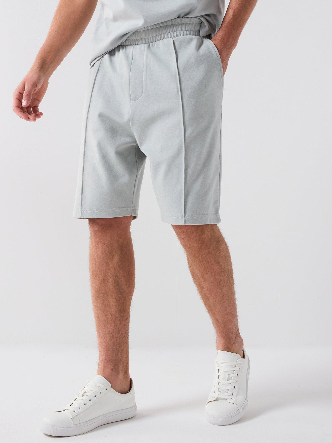 Very Man Interlock Pleated Short - Light Grey | Littlewoods