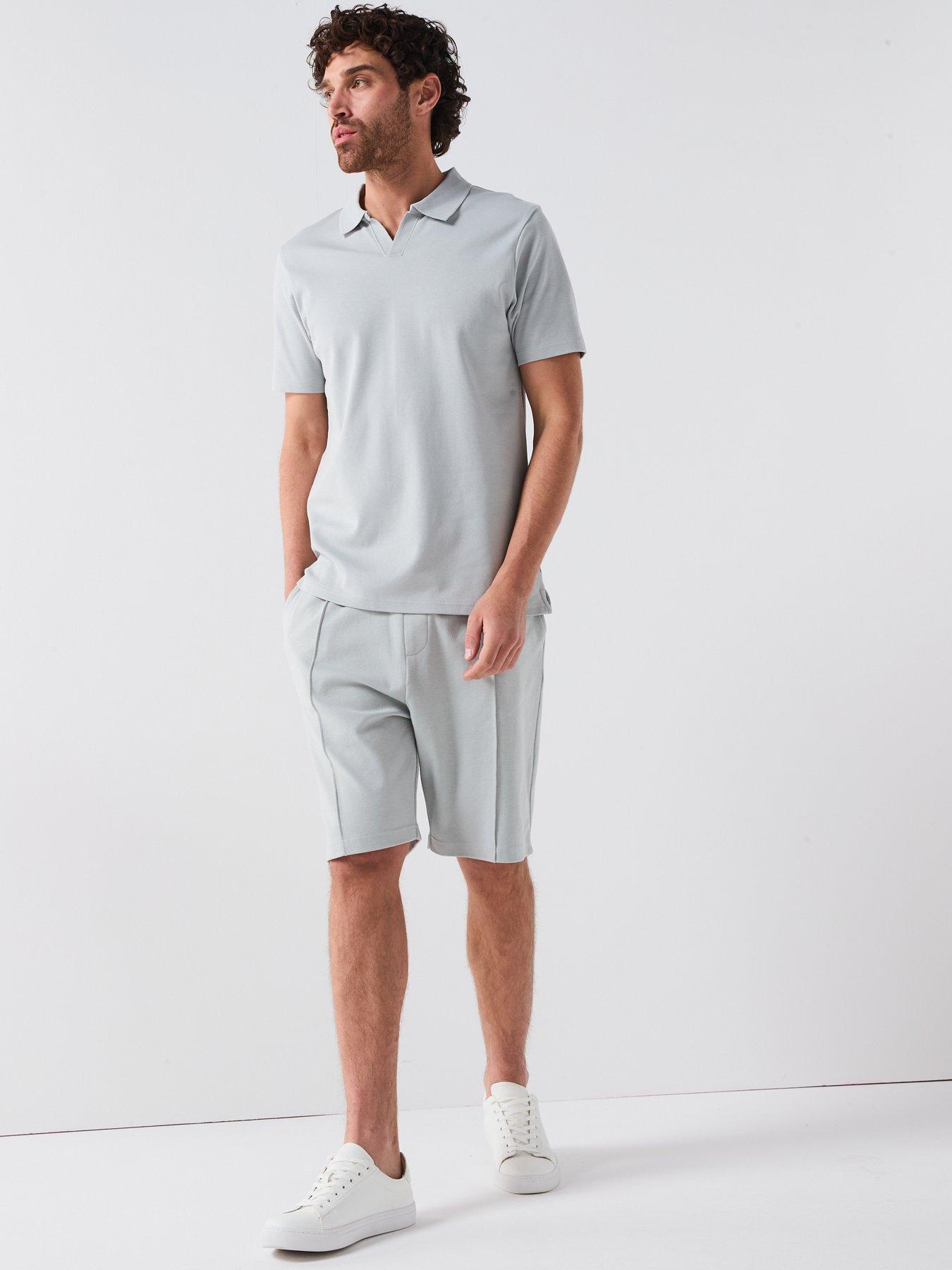 Very Man Interlock Pleated Short - Light Grey | Littlewoods