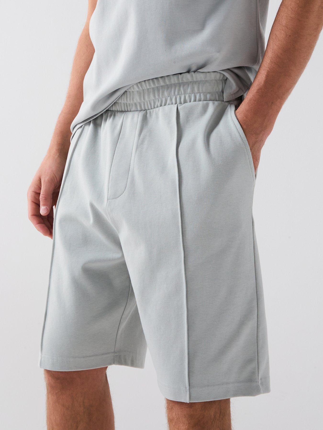 Very Man Interlock Pleated Short - Light Grey | Littlewoods