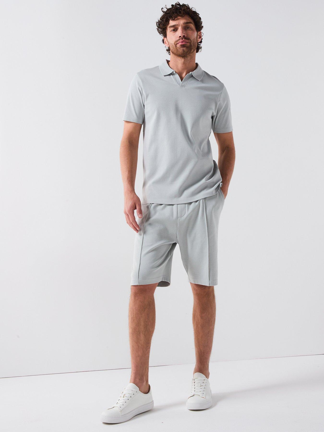 Very Man Interlock Pleated Short - Light Grey | Littlewoods
