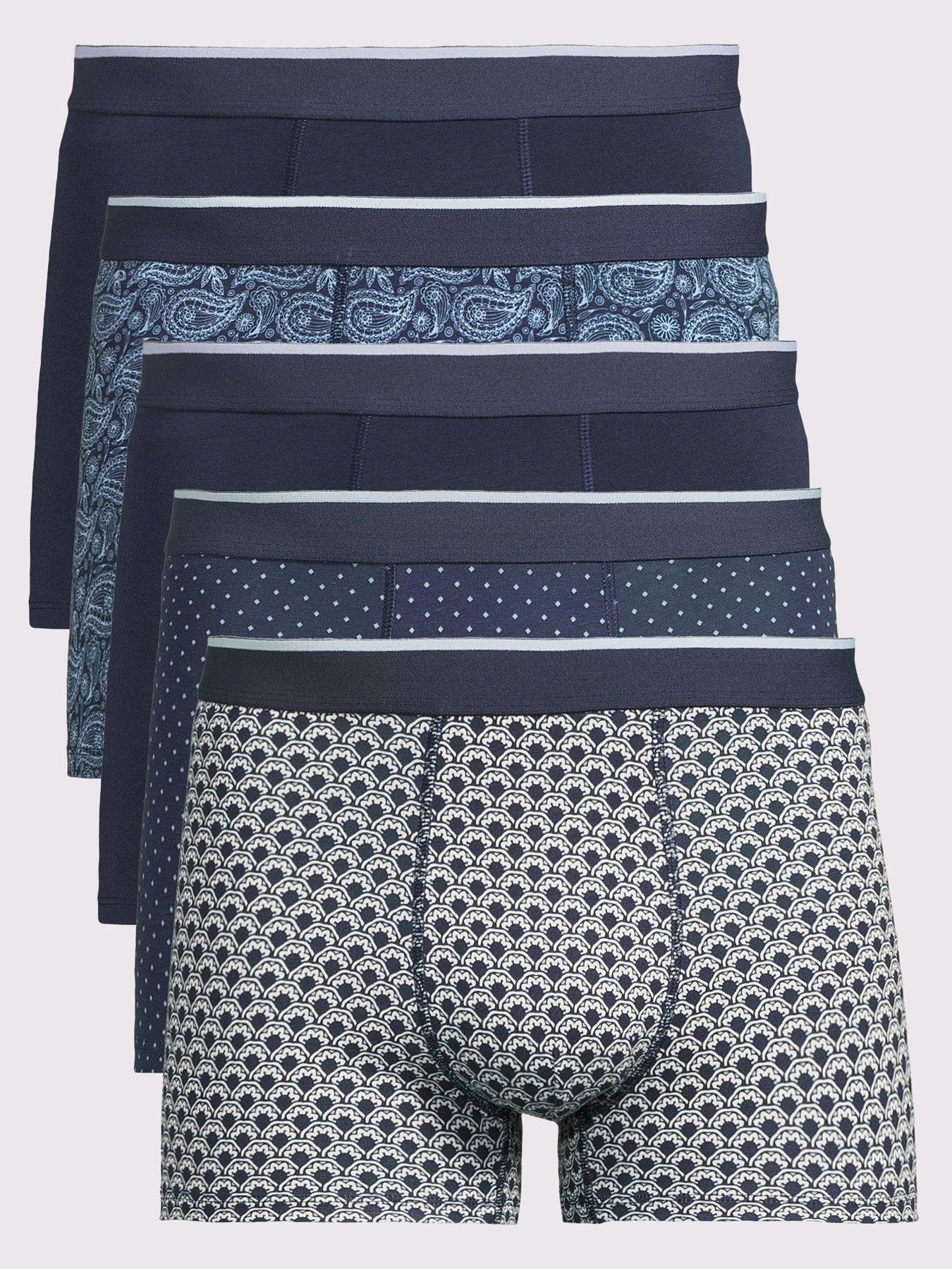 Everyday 5 Pack Printed Trunk - Navy | Littlewoods