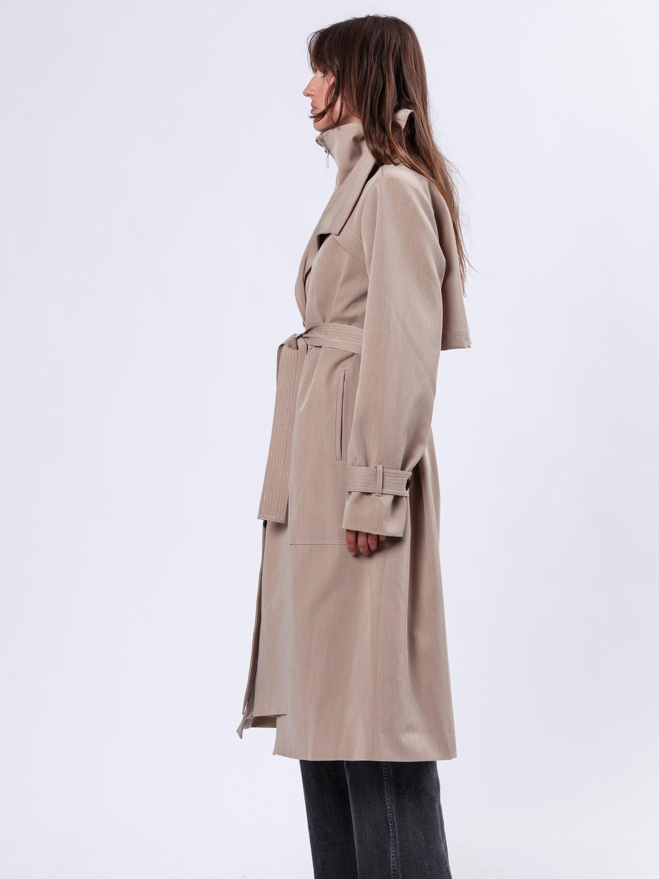 Religion Spirit Maxi Trench Coat With Draped Double Layer And Belt ...