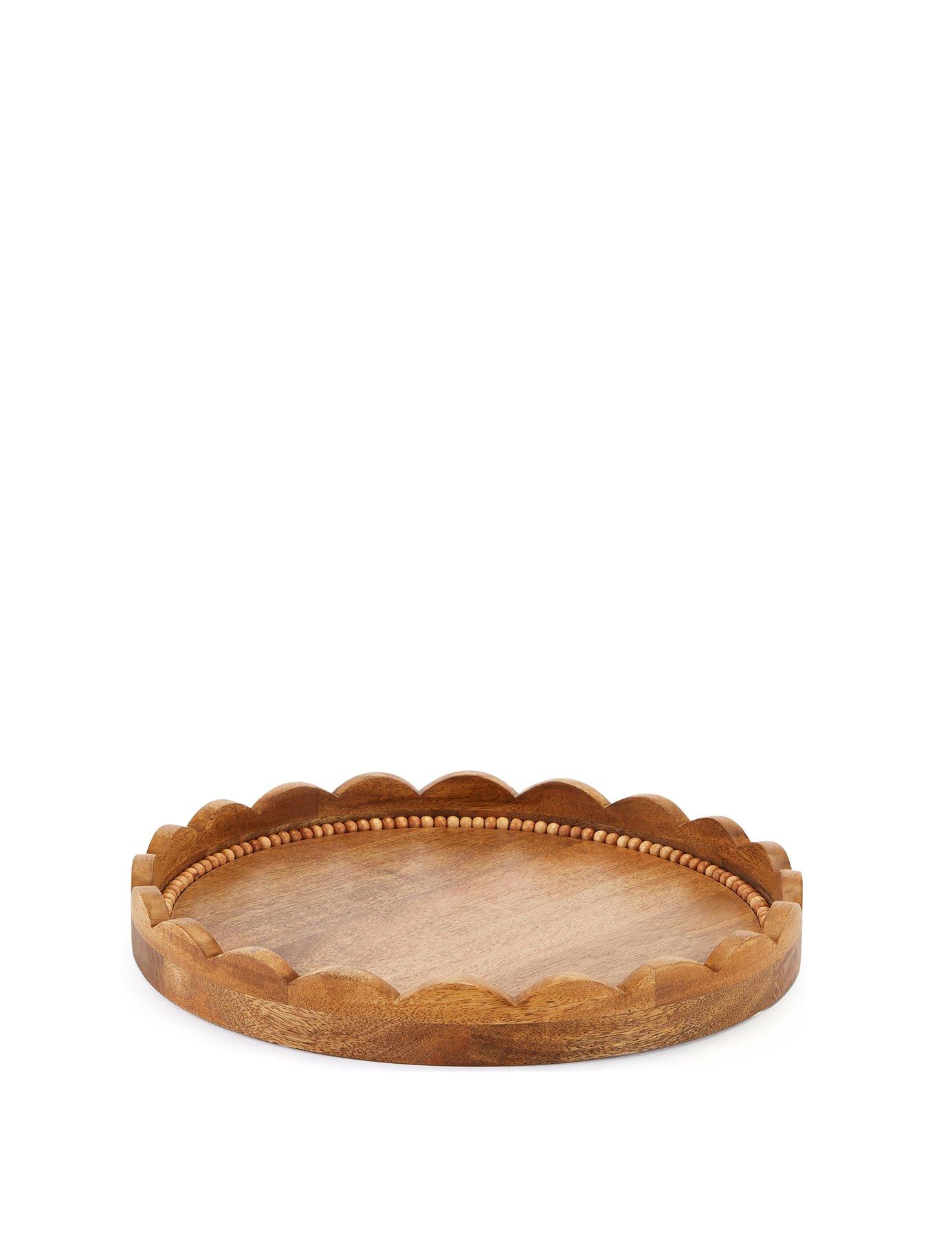 The Very Collection Rustic Scallop Wooden Tray | Littlewoods