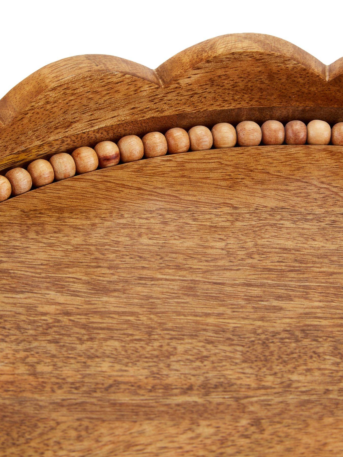 Very Home Rustic Scallop Wooden Tray | Littlewoods