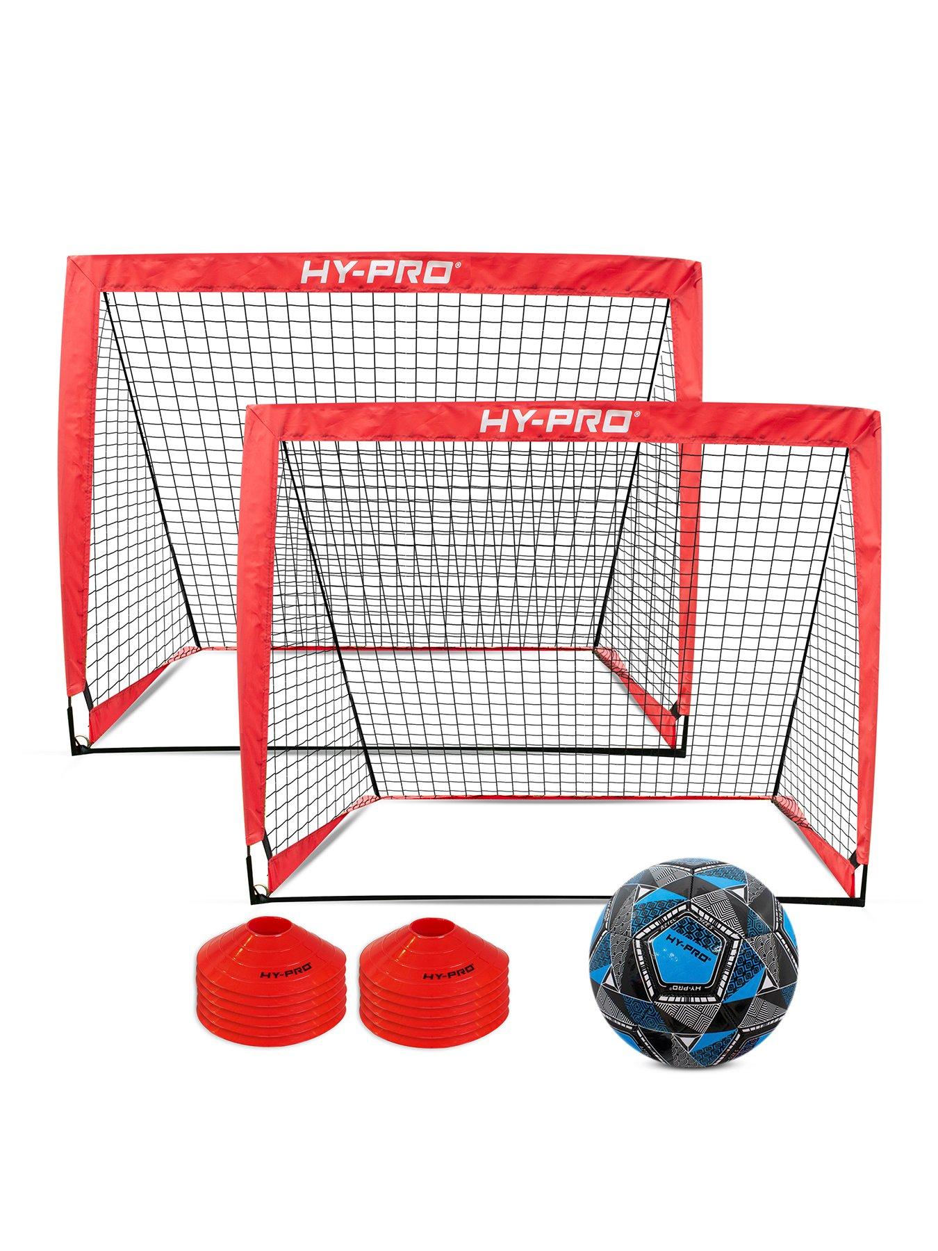 Hy-Pro 4ft x 3ft Flexi Goal Twin Set, 12 Training Cones, 1 Football ...