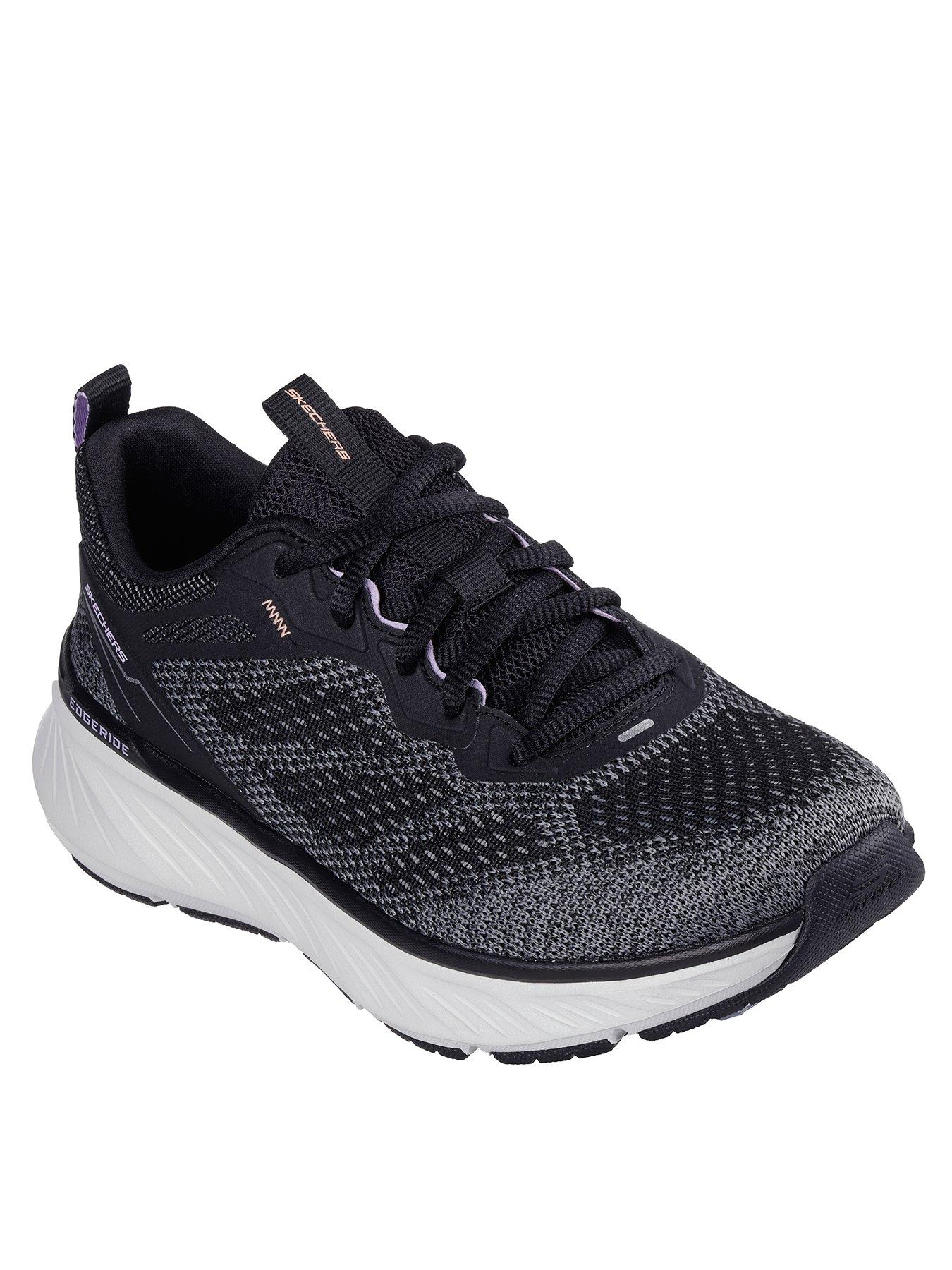 Skechers Edgeride Engineered Knitted Lace-Up Trainer - Black Knit ...