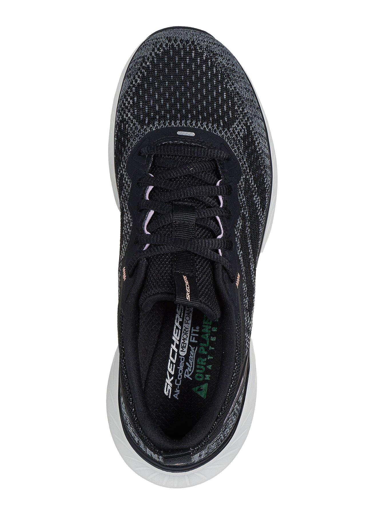 Skechers Edgeride Engineered Knitted Lace-Up Trainer - Black Knit ...